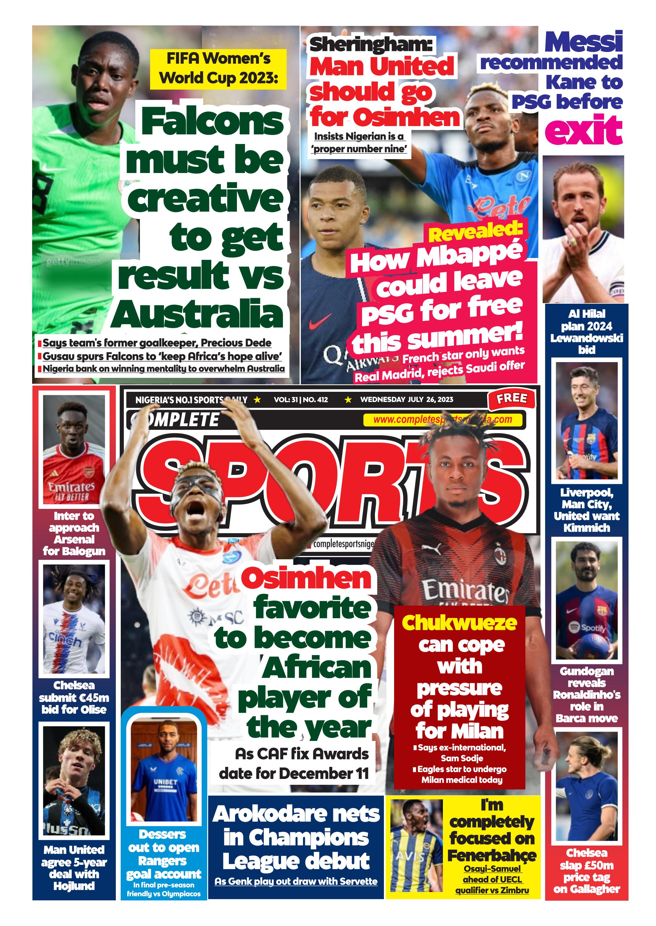 COMPLETE SPORTS - WEDNESDAY, JULY 26, 2023e title of your publication ...