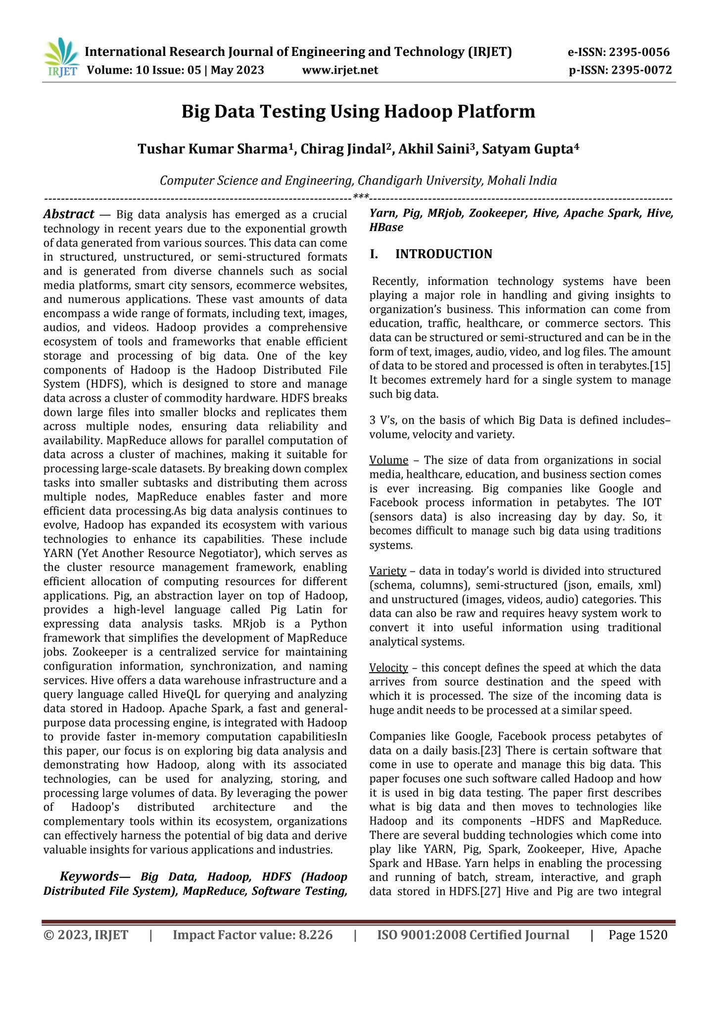 Big Data Testing Using Hadoop Platform by IRJET Journal - Issuu