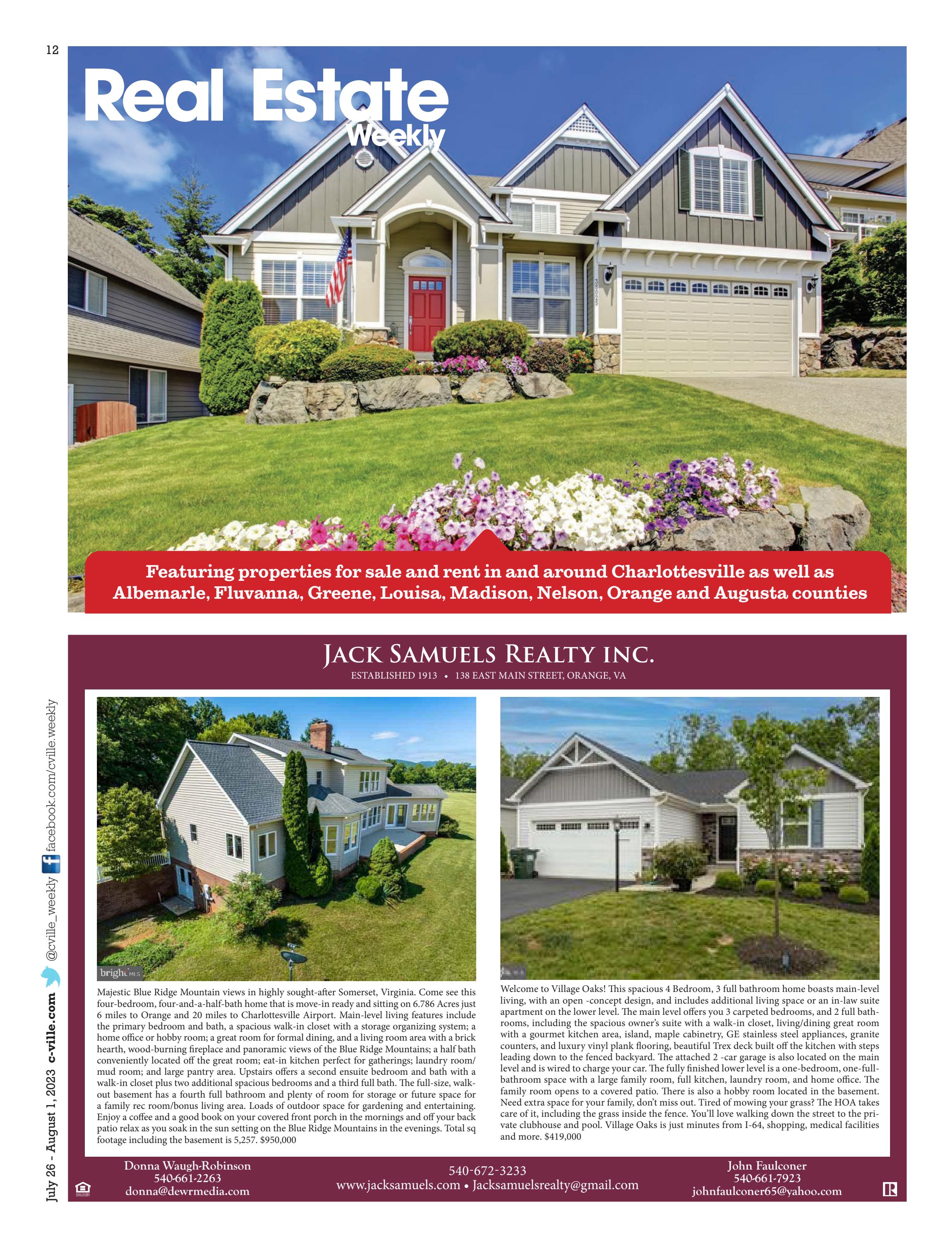 Real Estate Weekly | 7.26.2023 by C-VILLE Weekly - Issuu