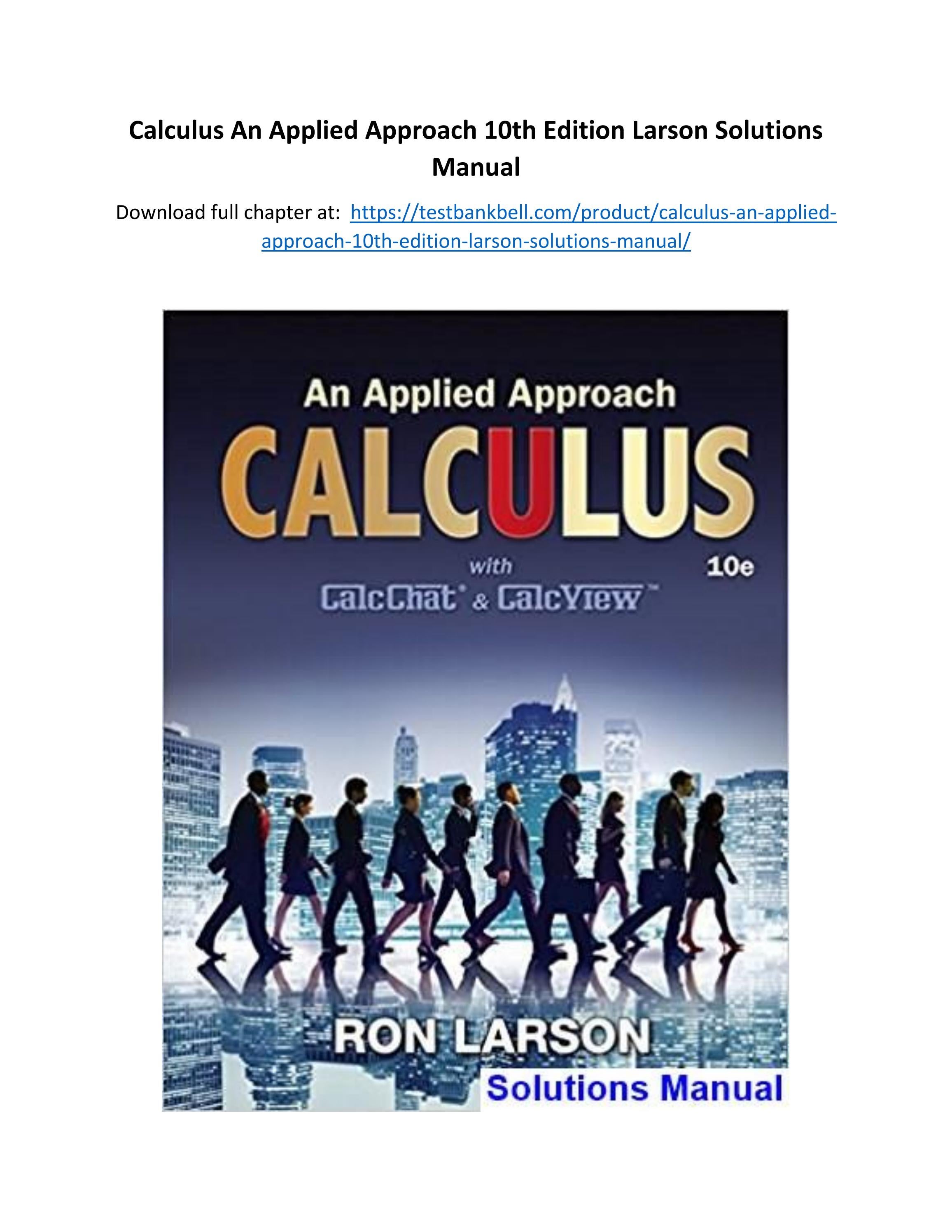 Calculus an applied approach 10th edition larson solutions manual by ...