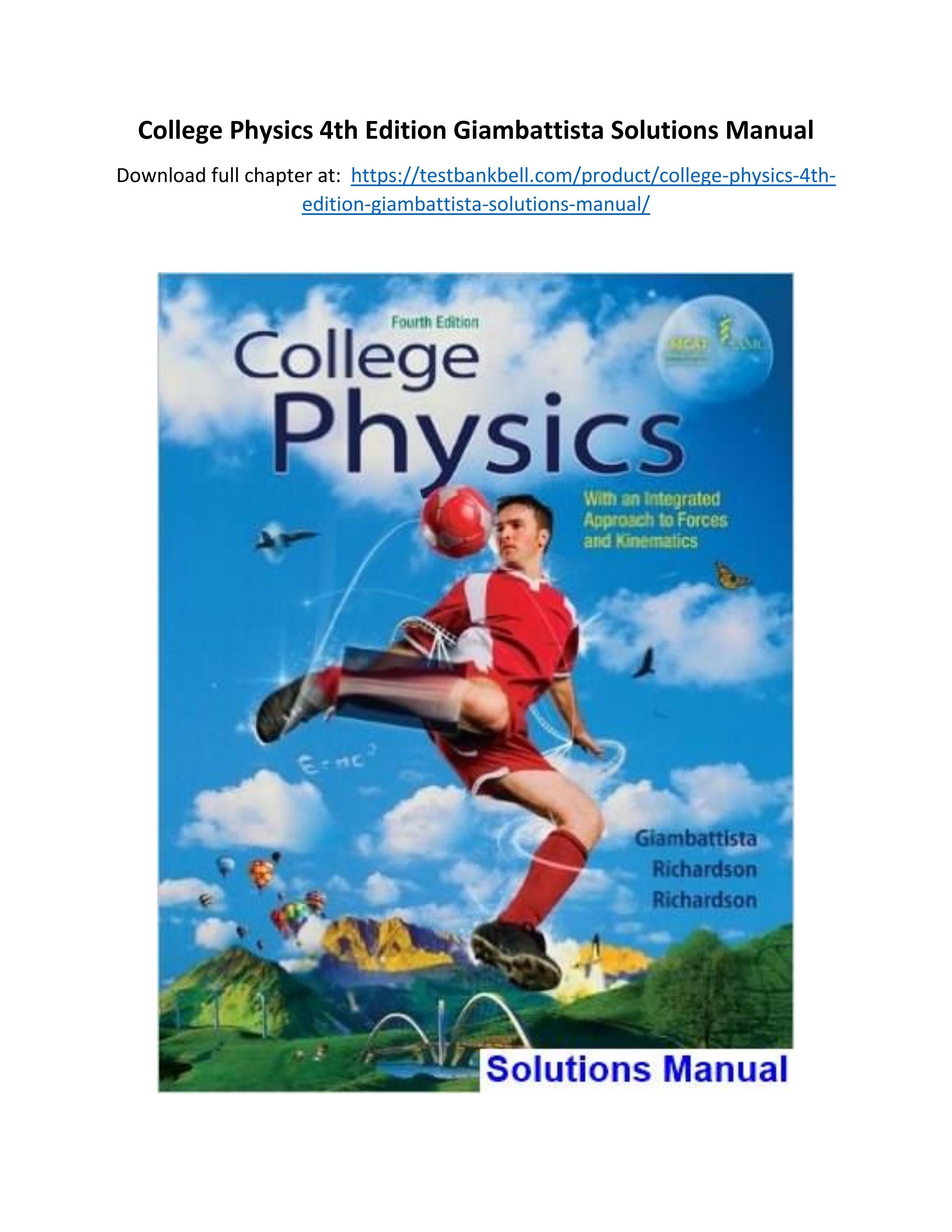 College physics 4th edition giambattista solutions manual by florence ...