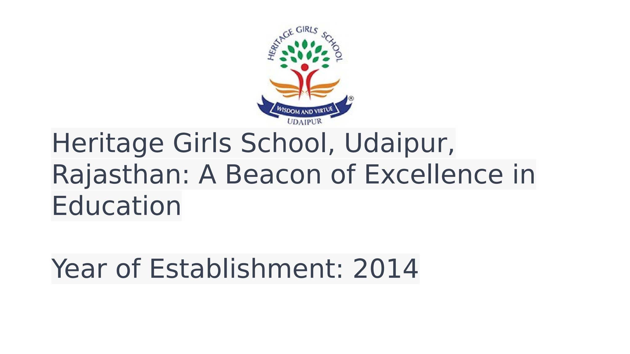Boarding school for girls - Heritage Girls School, Udaipur, Rajasthan ...