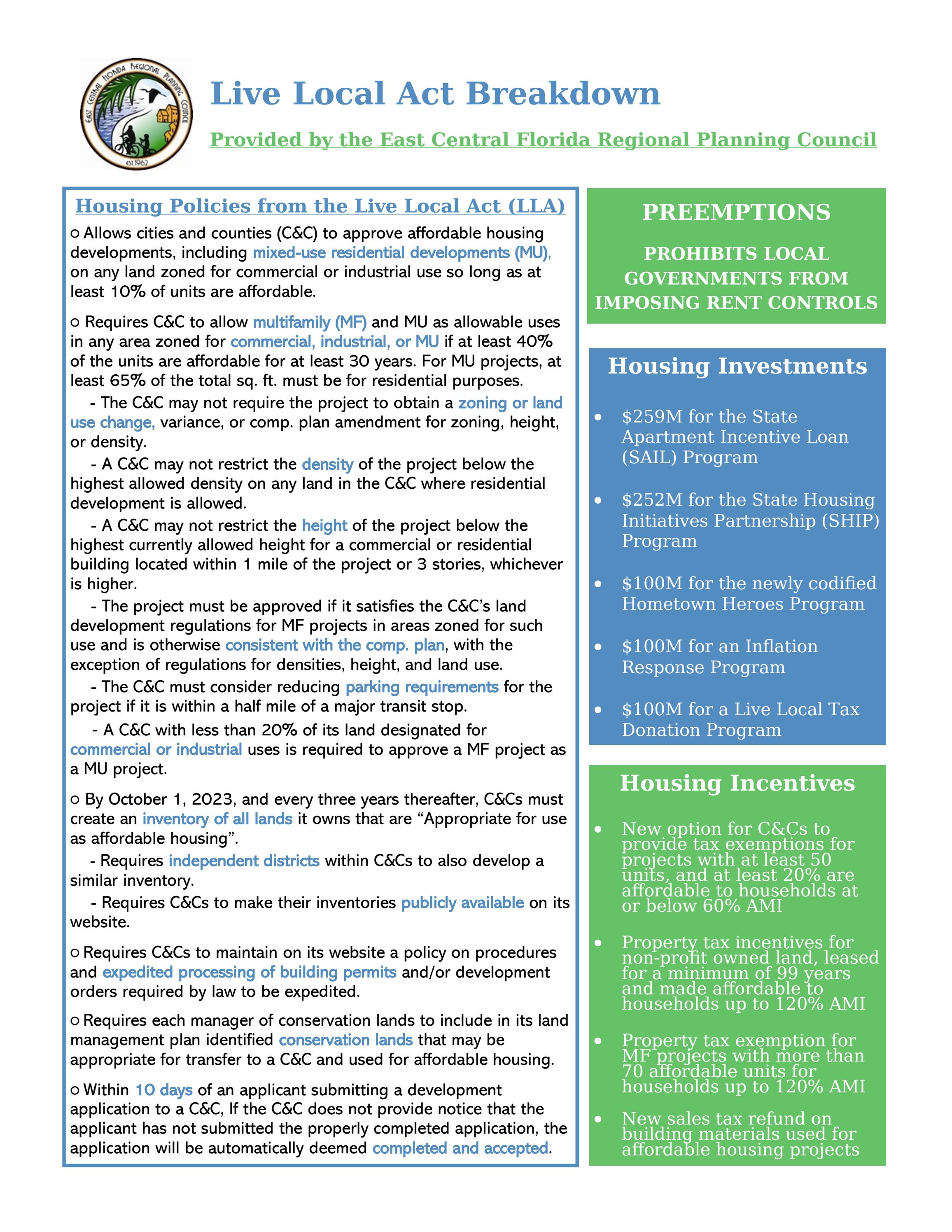 Live Local Act Breakdown by APA Florida - Issuu