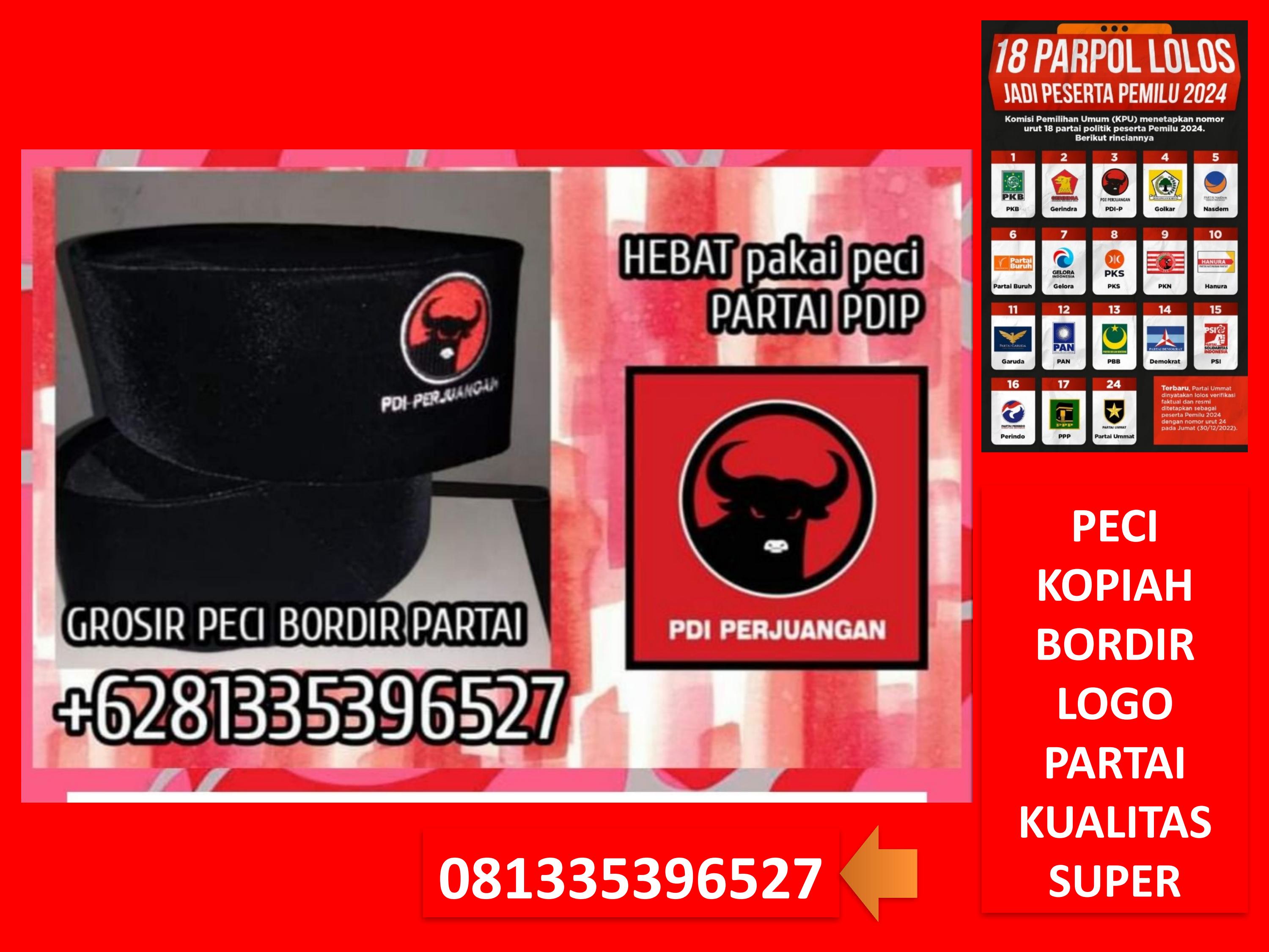 PECI PARTAI PDIP BORDIR LOGO PARTAI PEMILU 2024 by Fafara Sidayu - Issuu