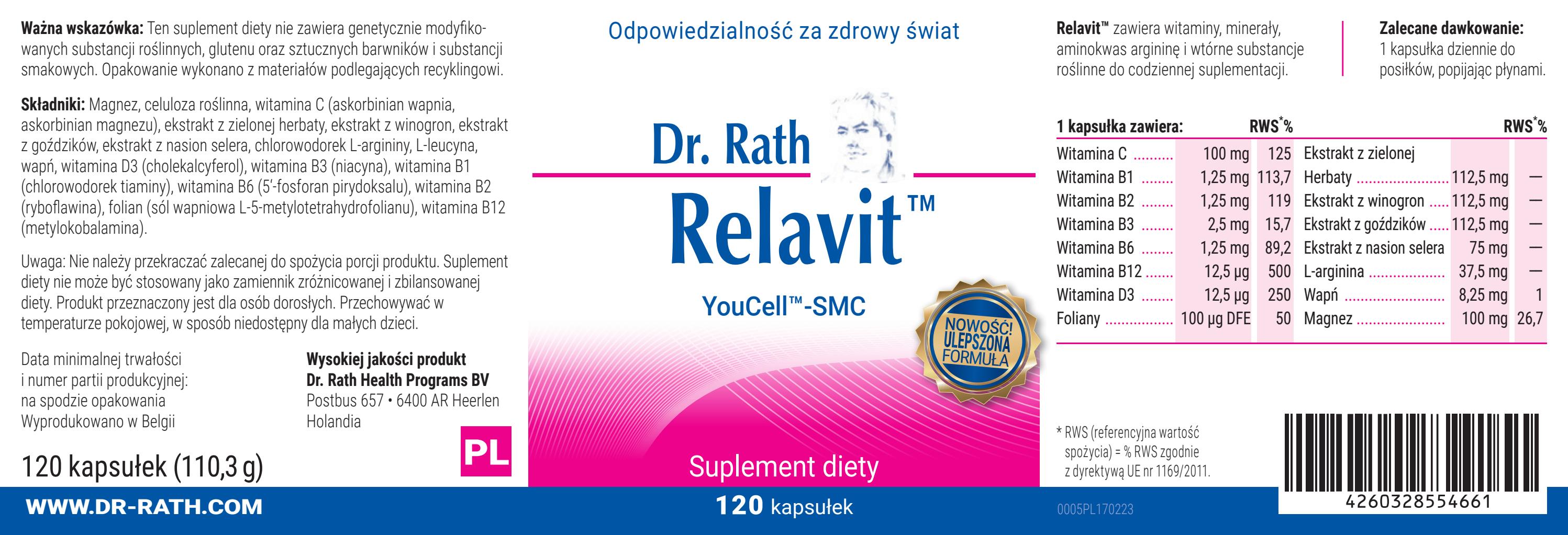 0005 Relavit™ - YouCell™-SMC 120 kapsułek - PL by Dr. Rath Health ...