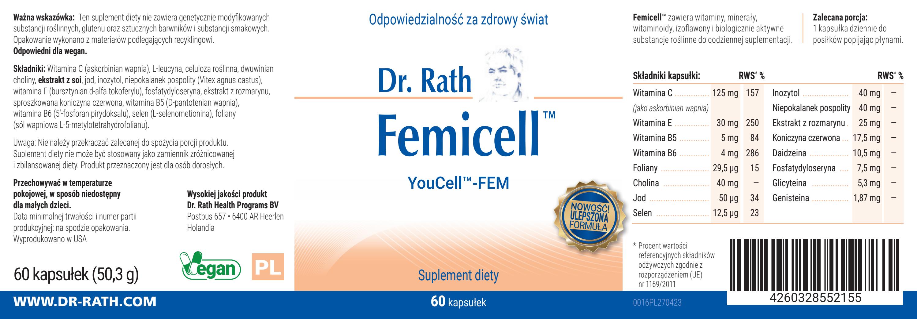 0016 FEMICELL™ - YouCell™-FEM - 60 kapsułek - PL by Dr. Rath Health ...