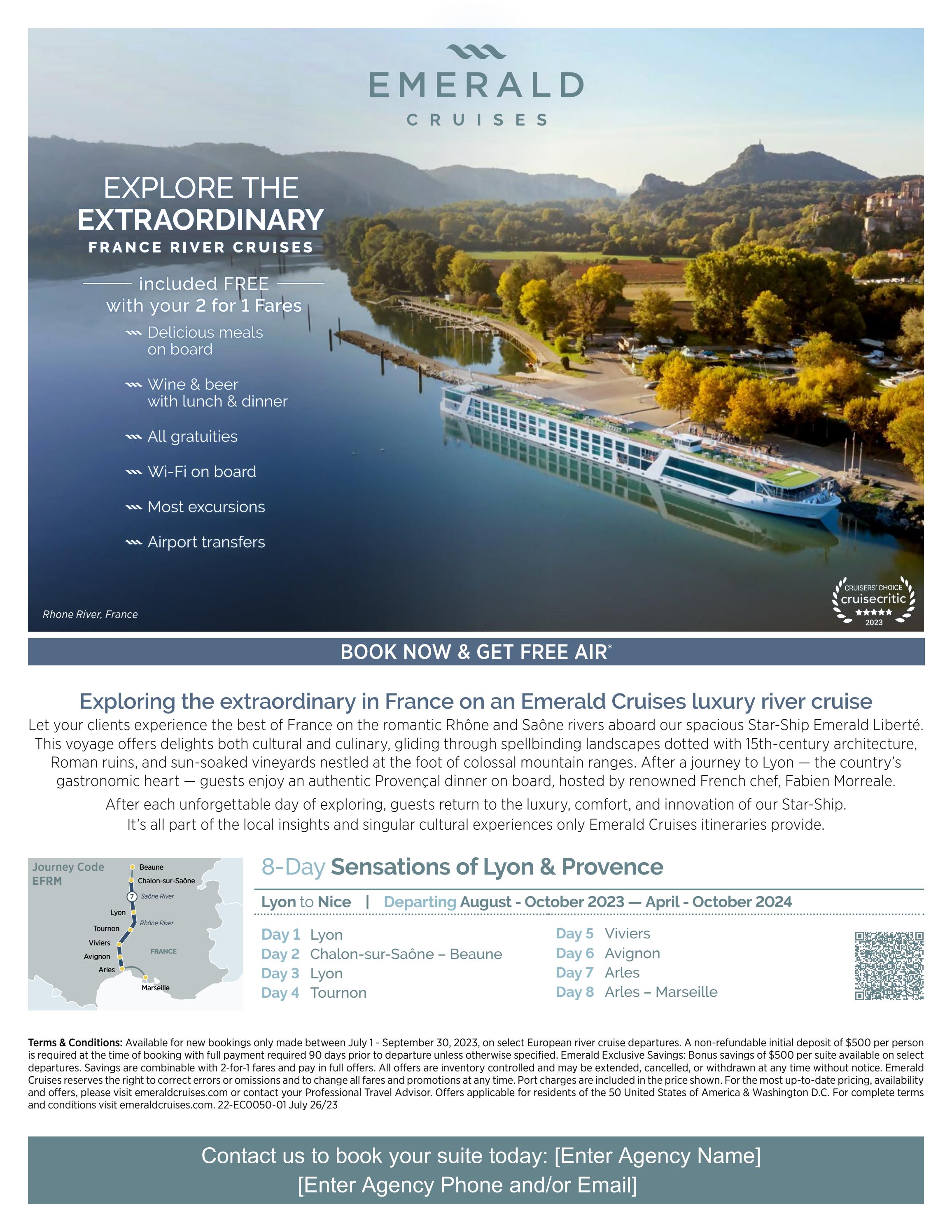 Emerald Cruises France River Cruises Flyer (Trade) by Scenic & Emerald ...