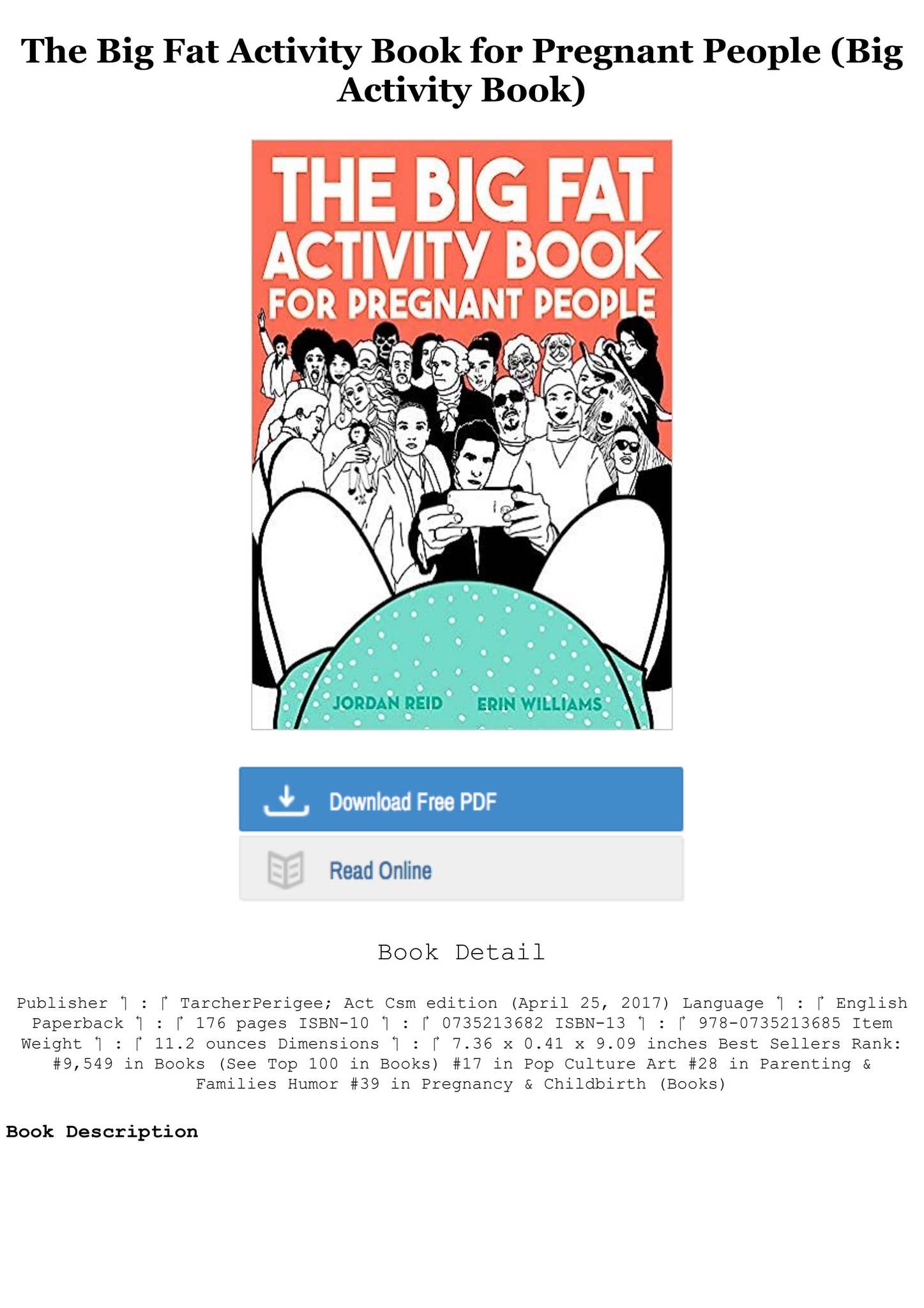 Download [PDF] The Big Fat Activity Book for Pregnant People (Big ...