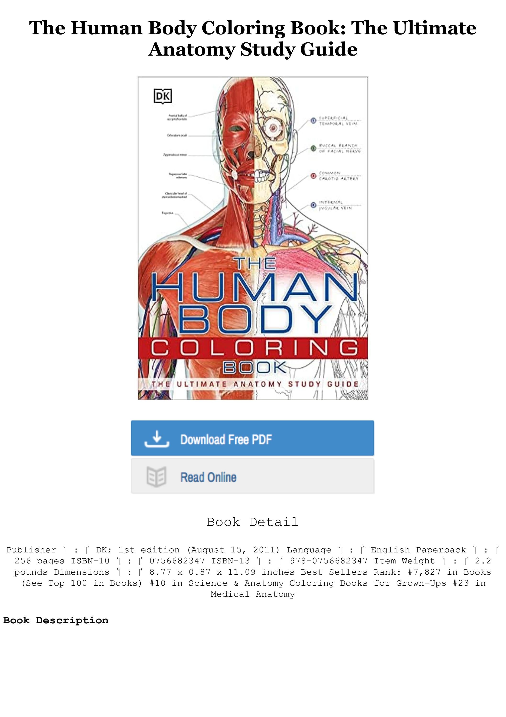 [PDF mobi ePub] The Human Body Coloring Book: The Ultimate Anatomy ...