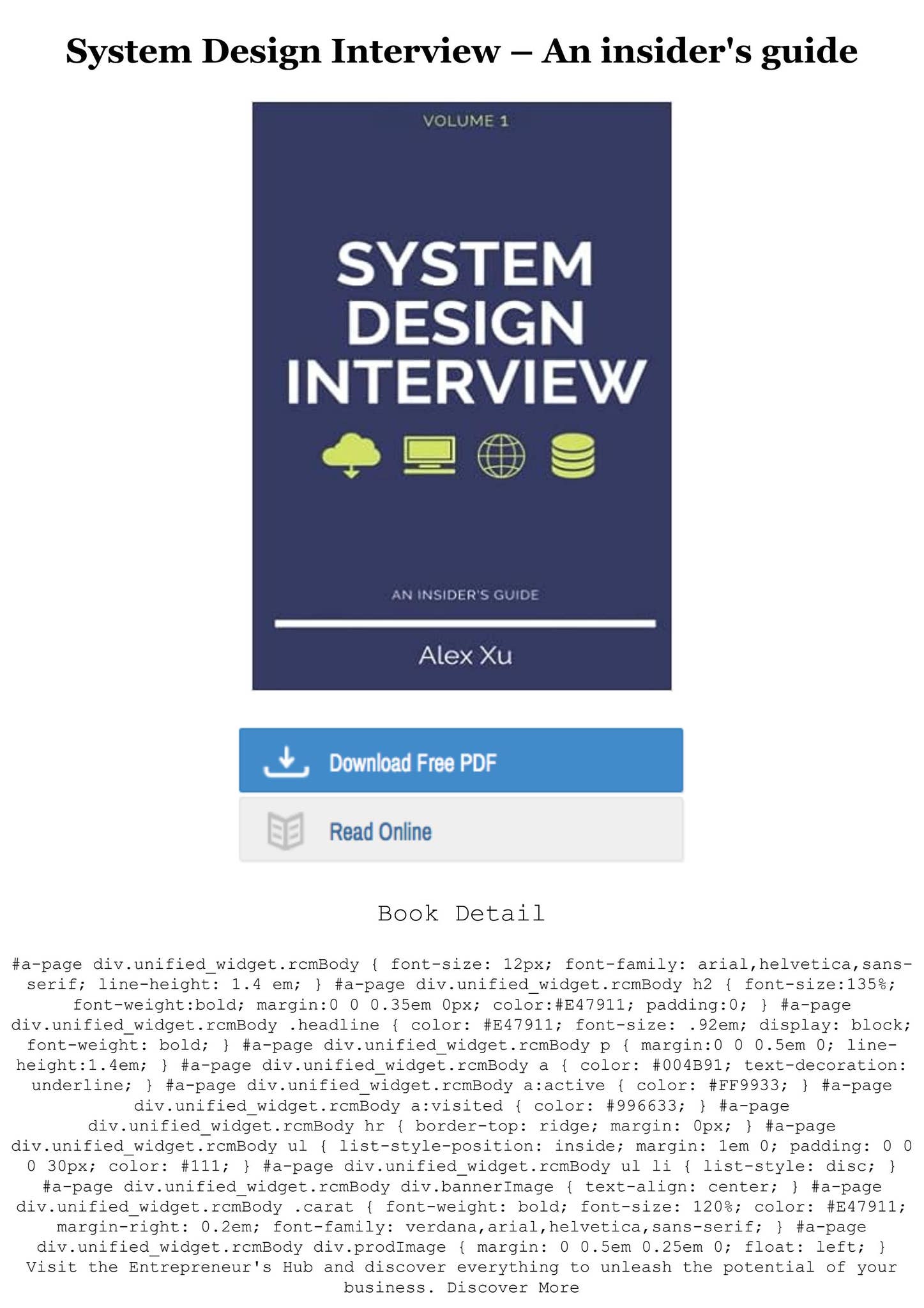 Read Book [PDF] System Design Interview – An insider's guide Full ...