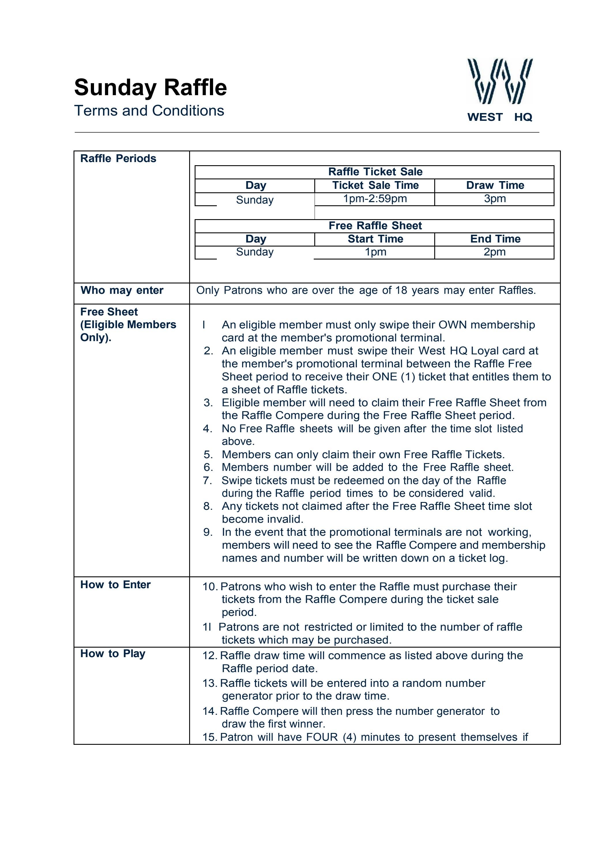 Raffle - Terms & Conditions by westhq - Issuu