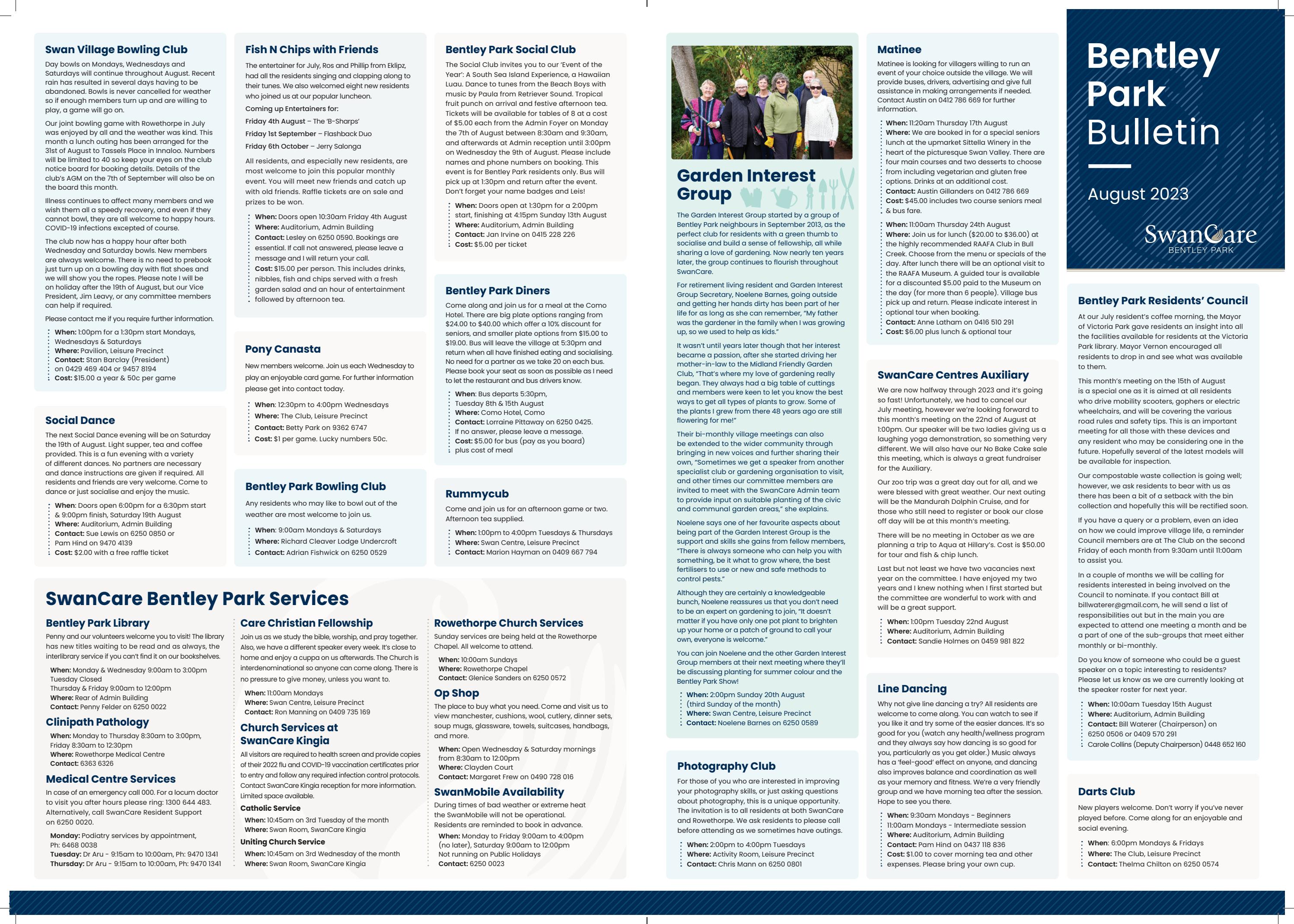 Bentley Park Bulletin August 2023 by SwanCare - Issuu