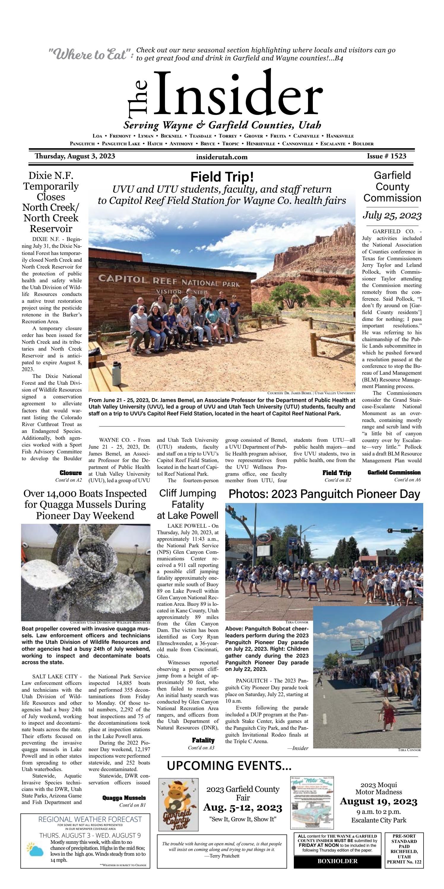 The Wayne & Garfield County Insider August 3, 2023 by Snapshot ...