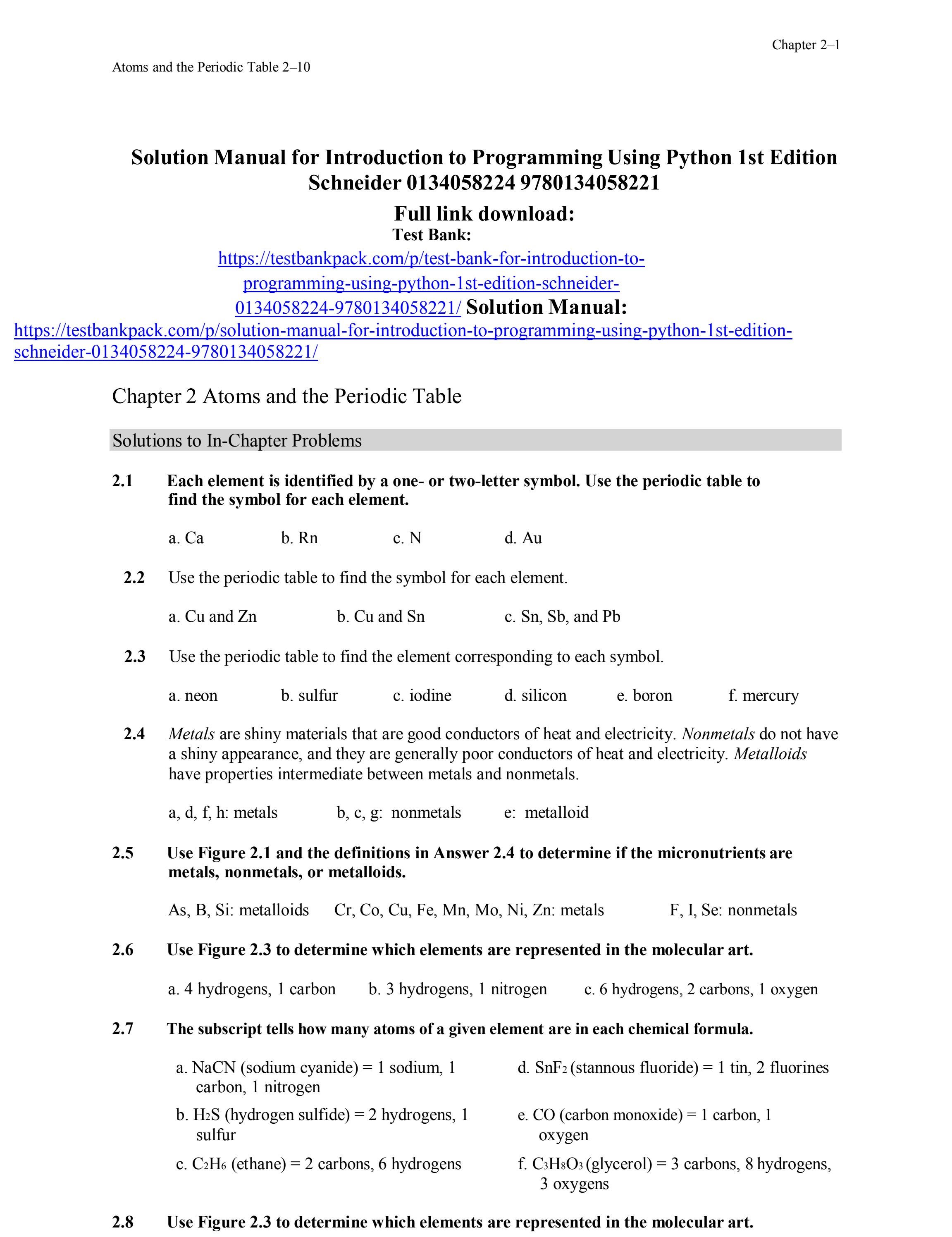 Solution manual for introduction to programming using python 1st ...