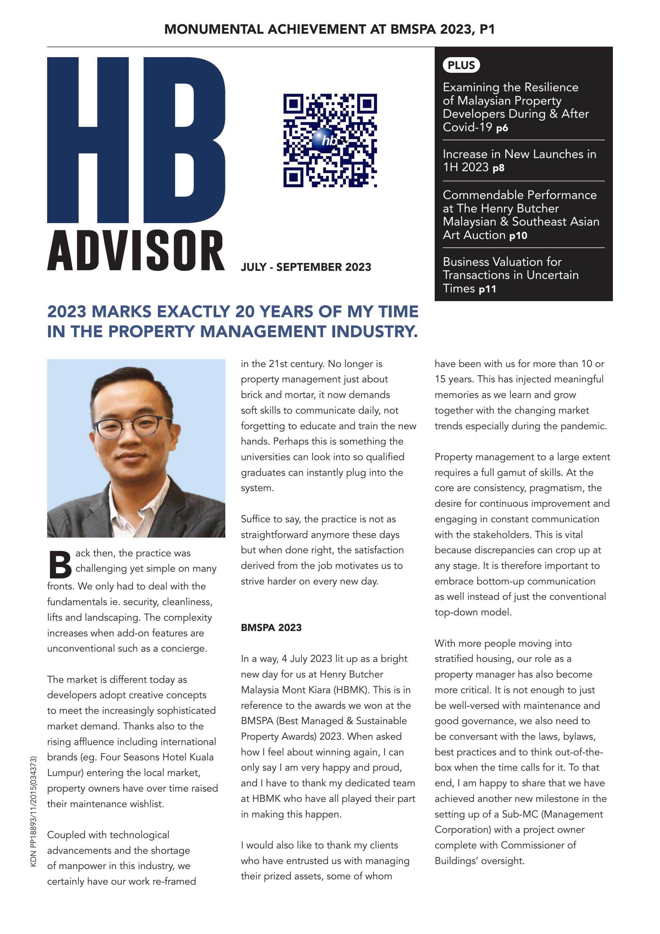 HB Advisor 3Q 2023 by Henry Butcher Malaysia - Issuu