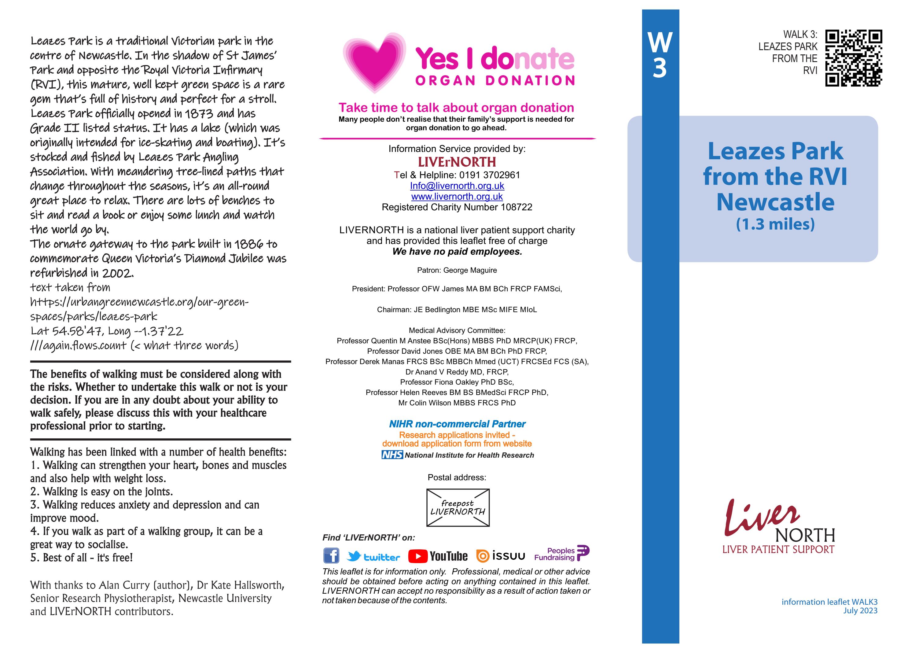 Walk 3 - Leazes Park from the RVI Newcastle by LIVErNORTH - Issuu