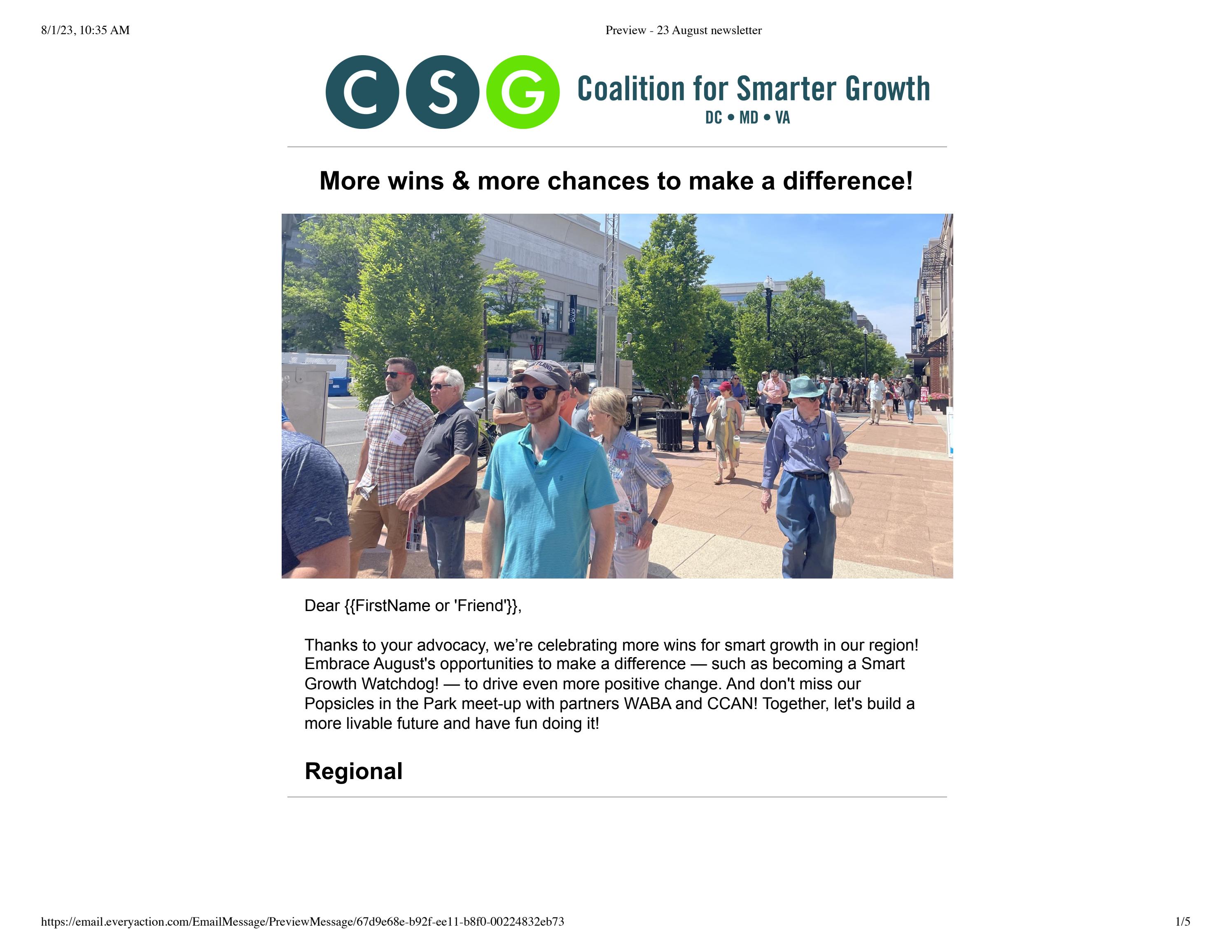 CSG News: The issues are just as hot as the weather! by Coalition for ...