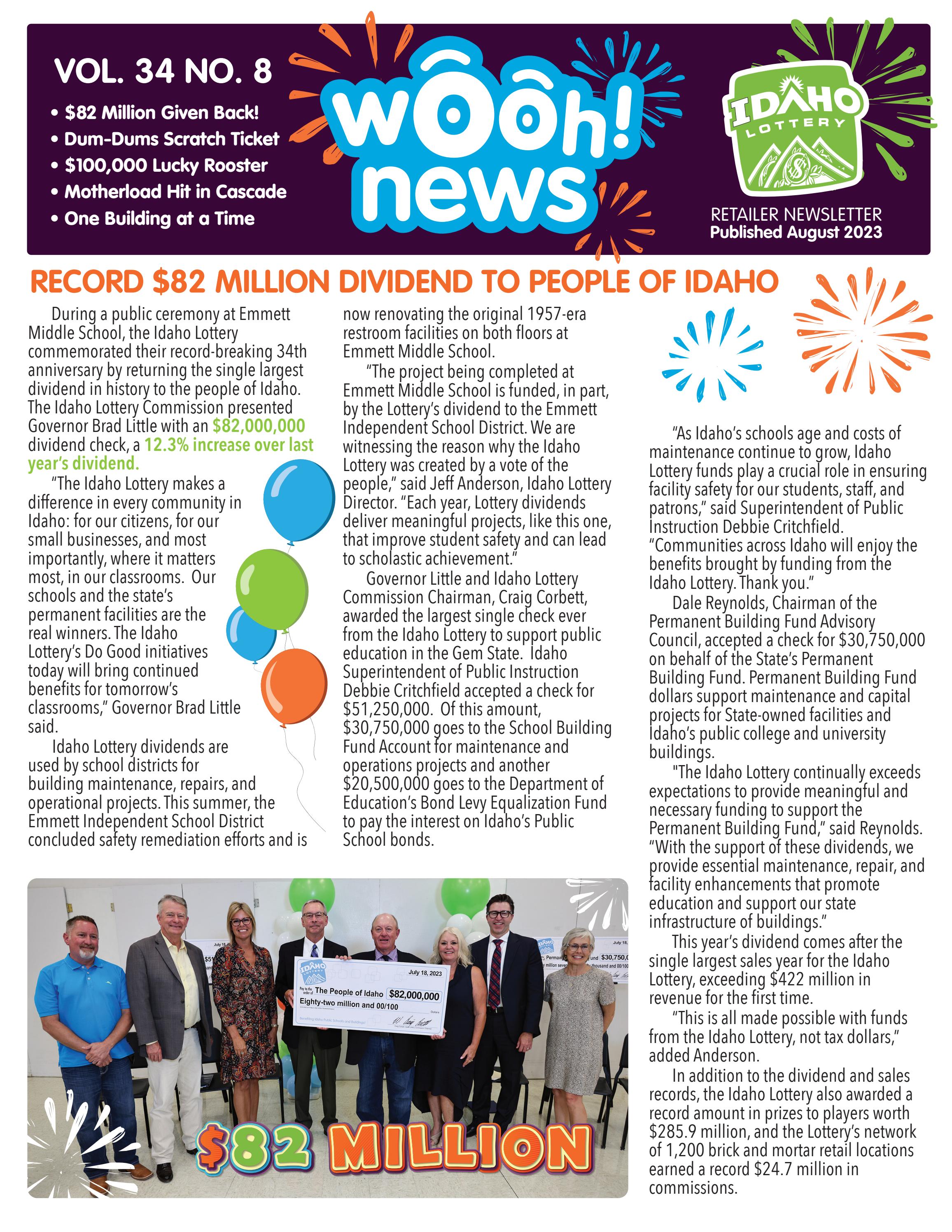 Wooh News - August 2023 by Idaho Lottery - Issuu