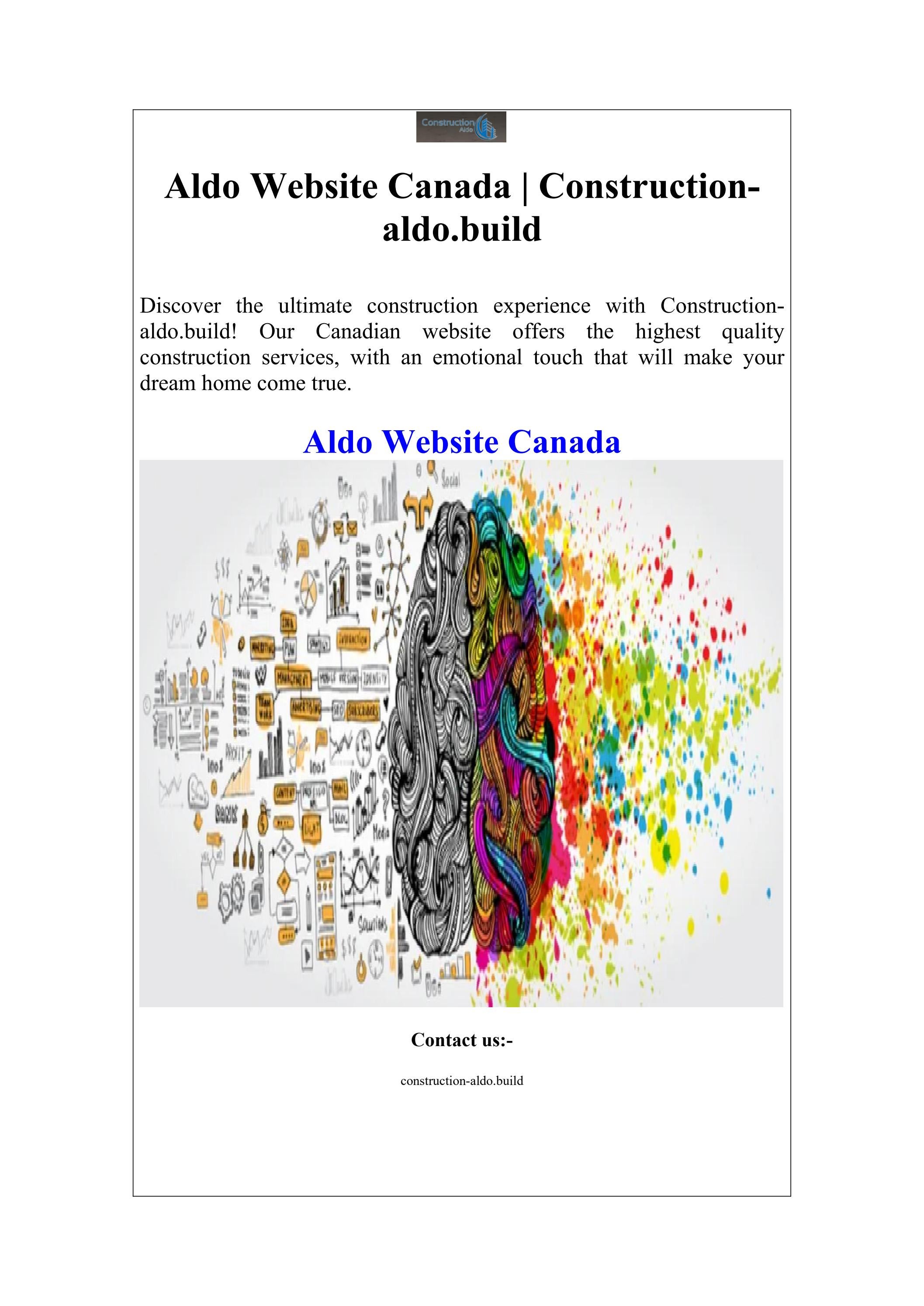 Aldo Website Canada | Construction-aldo.build by construction aido build - Issuu