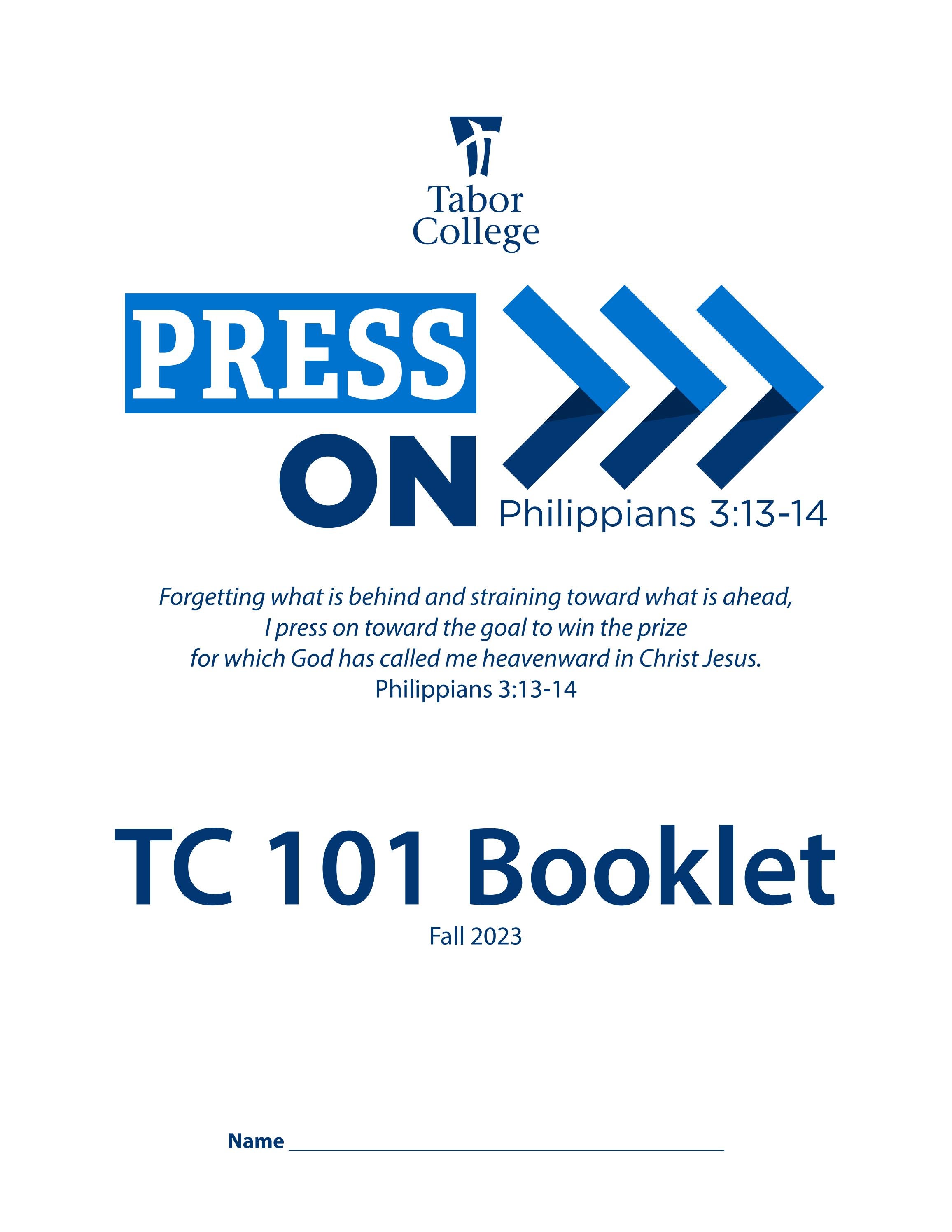 TC101 Booklet - Fall 2023 by Tabor College - Issuu