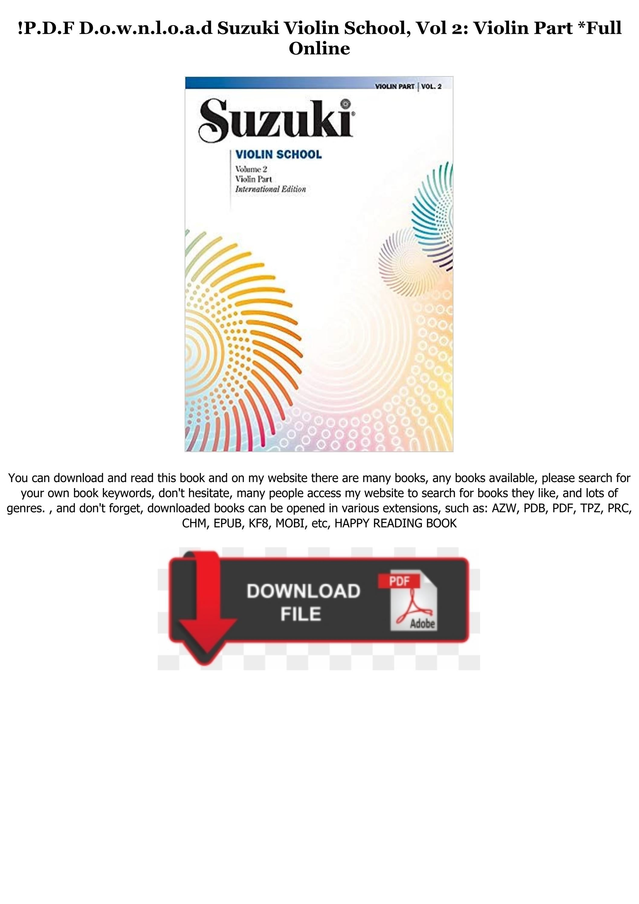 Read !Book Suzuki Violin School, Vol 2: Violin Part Full-Acces by amarismarilyn - Issuu