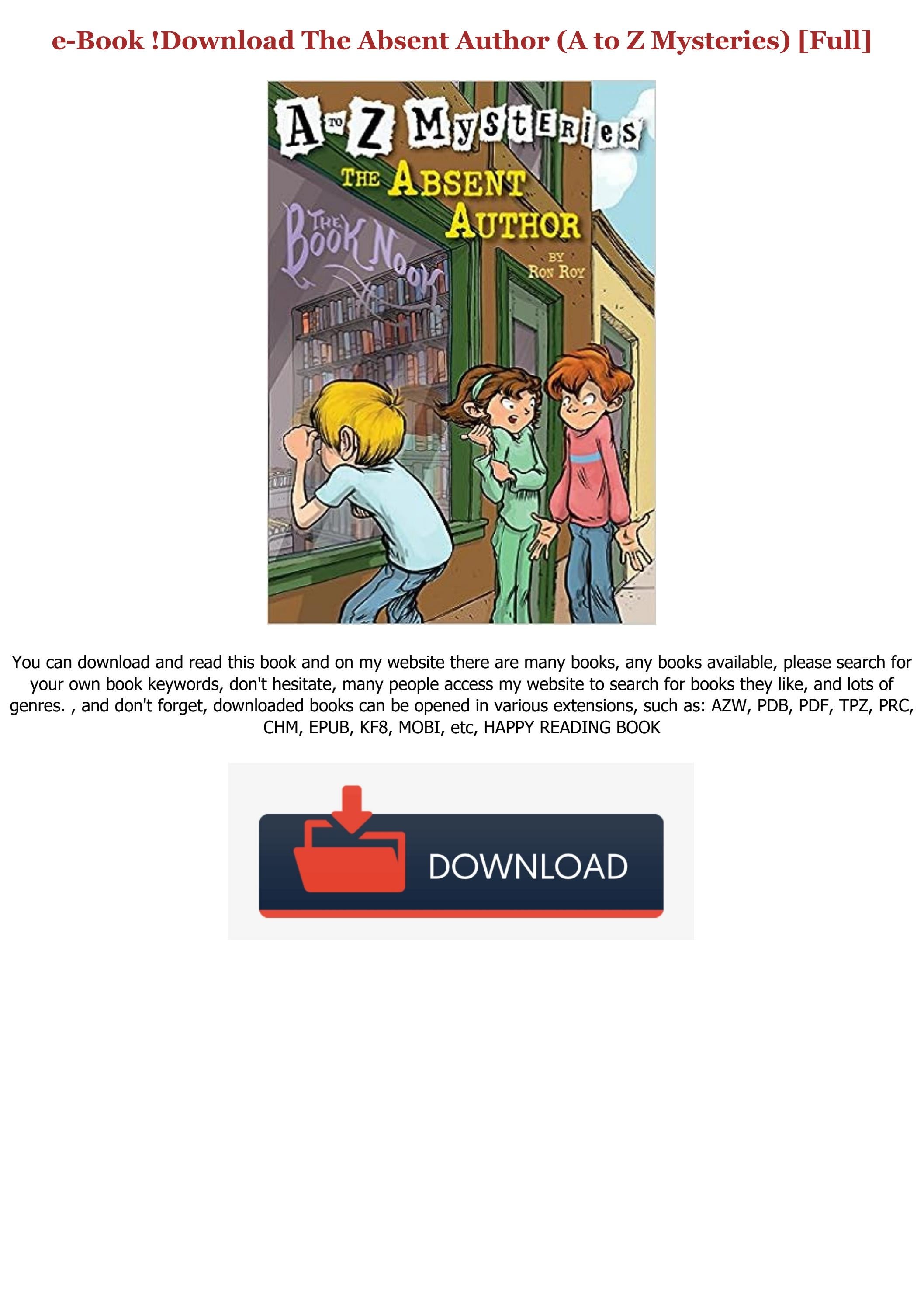 A To Z Mysteries The Absent Author