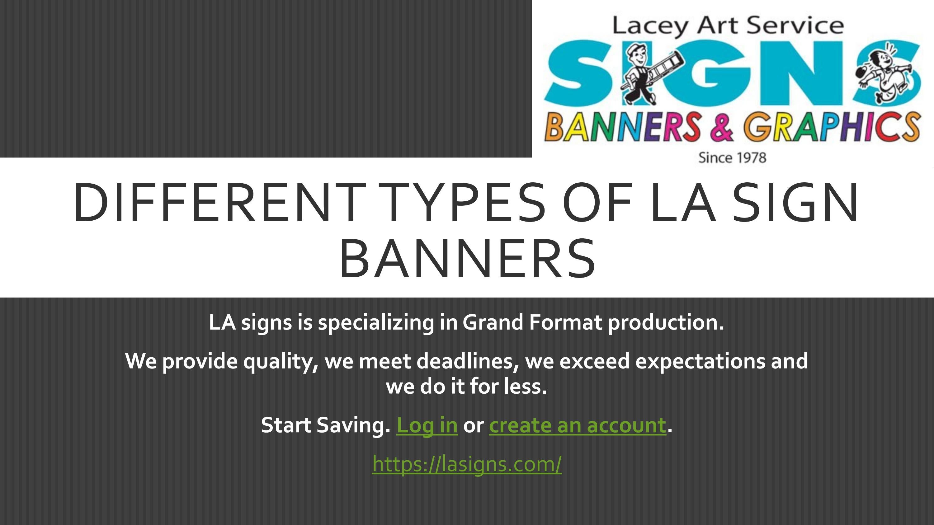 Different Types Of La Sign Banners by Lacey Art Service - La Custom ...