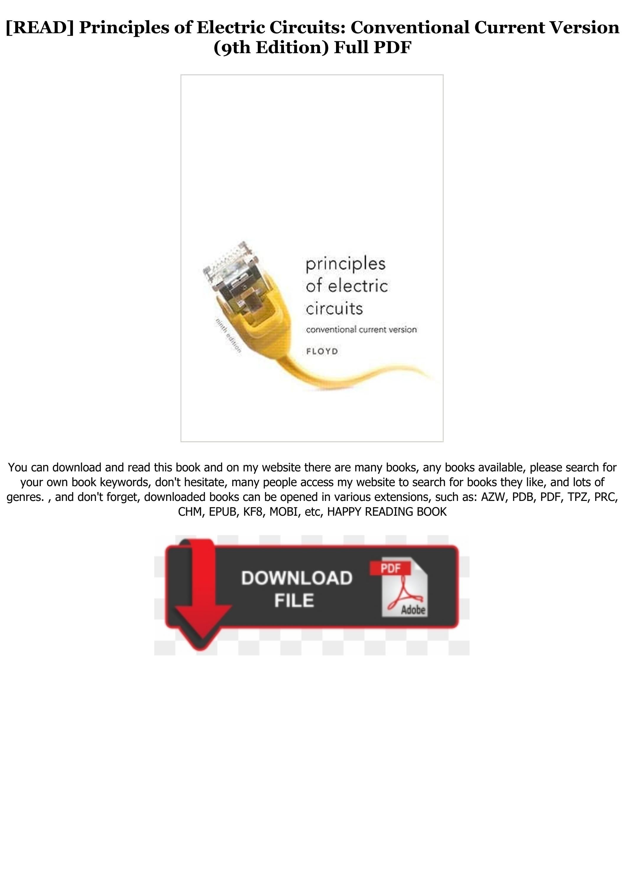 EPUB Download Principles of Electric Circuits: Conventional Current ...