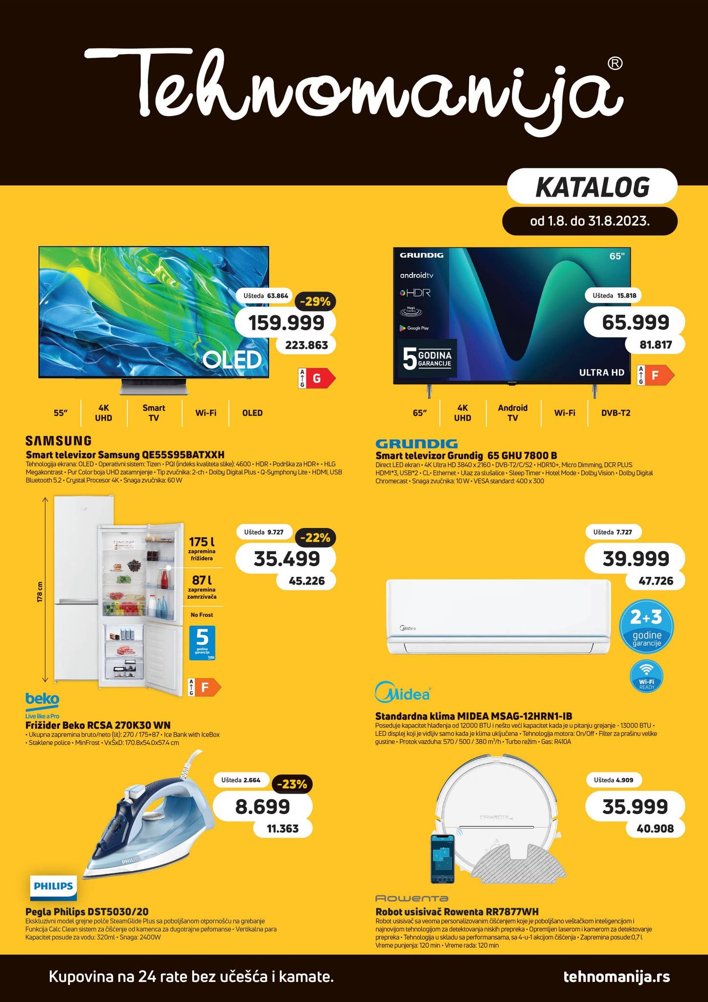 Katalog Bele tehnike, Malih kućnih aparata i Televizora Avgust 2023 by tehnomanija - Issuu