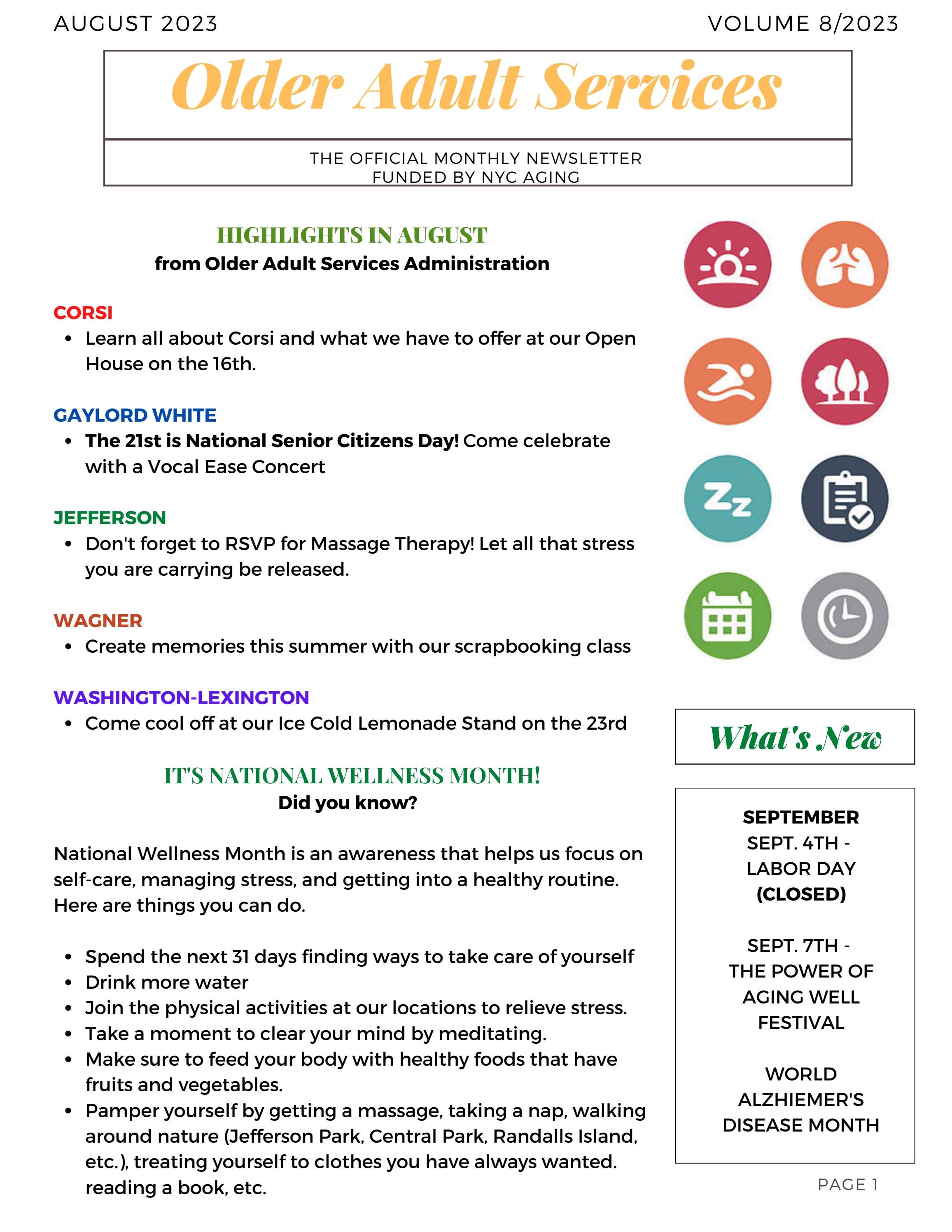 August 2023 Older Adults Programs by Union Settlement - Issuu