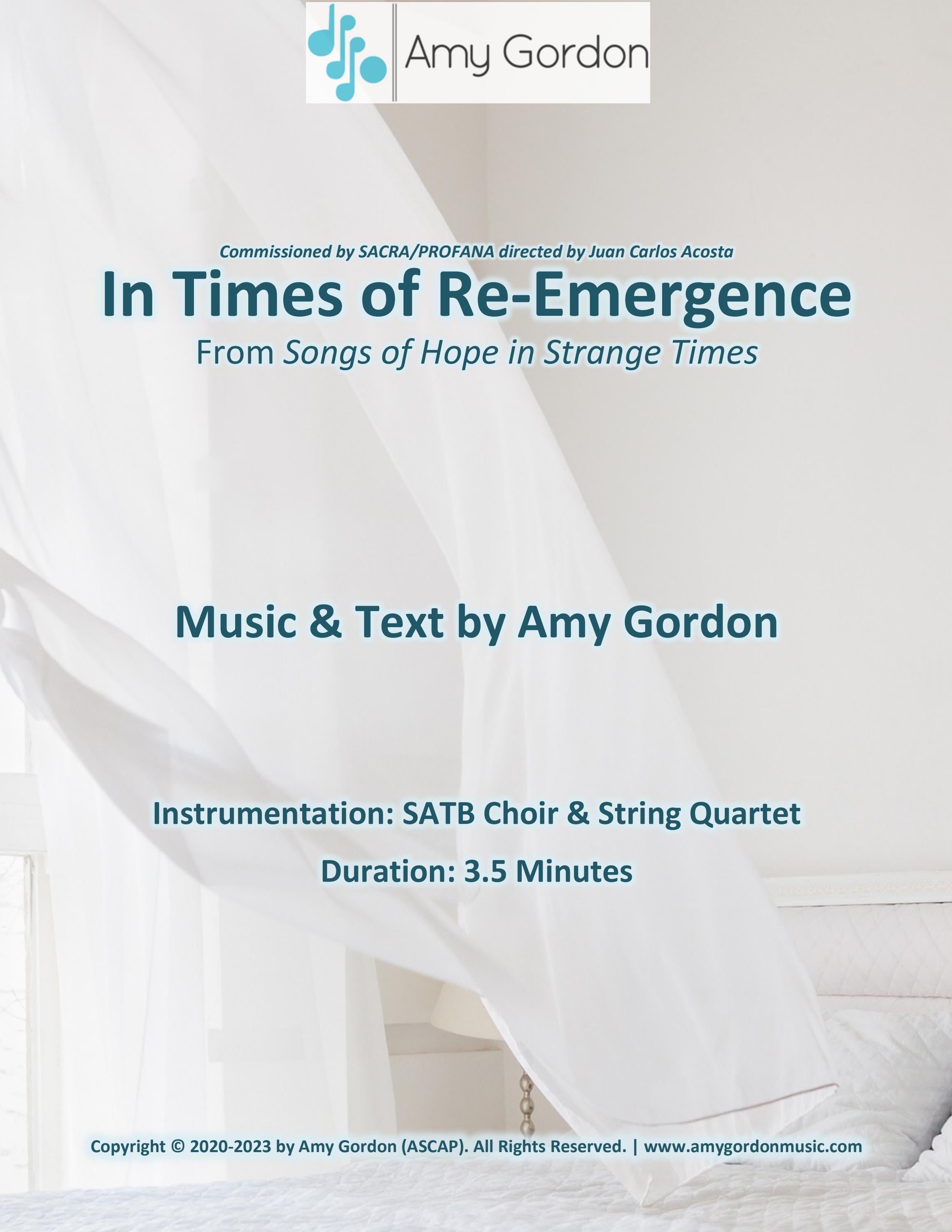 In Times of Re-Emergence (from Songs of Hope in Strange Times) (PERUSAL ...