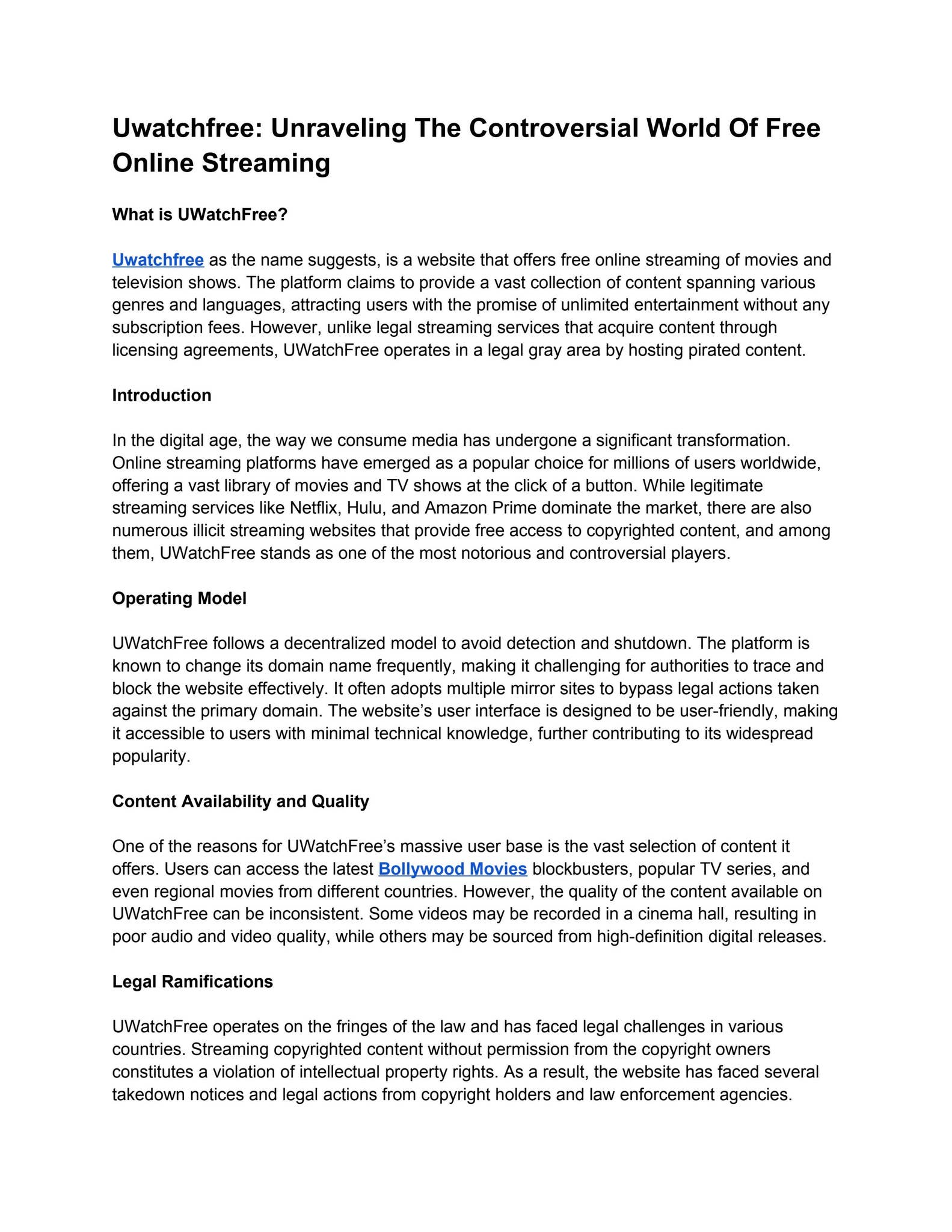 Uwatchfree: Unraveling The Controversial World Of Free Online Streaming ...