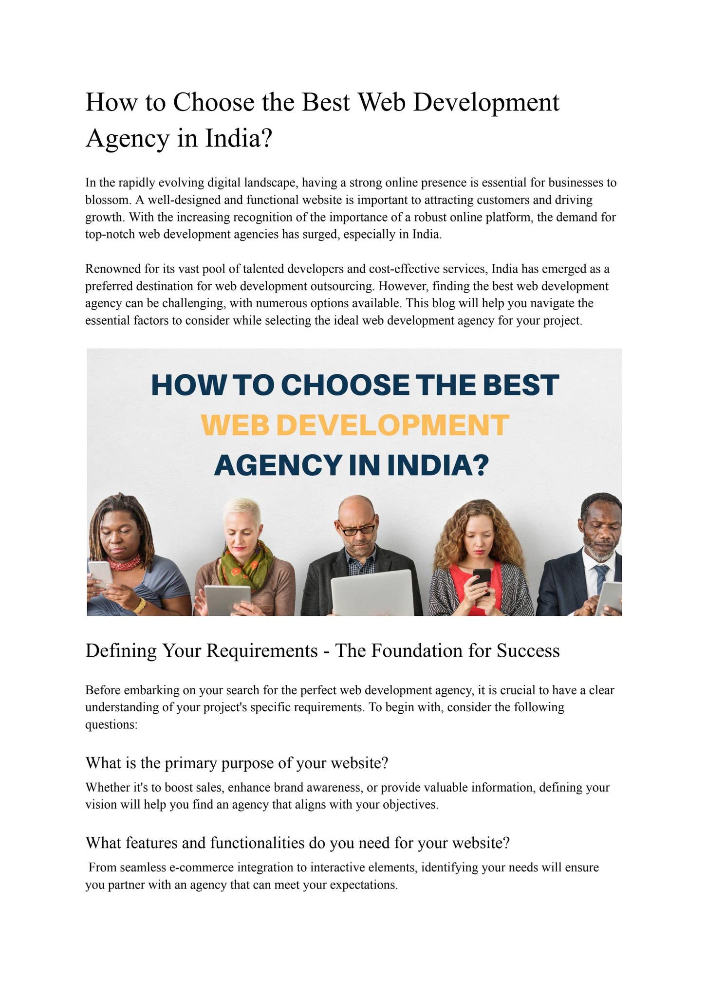 How to Choose the Best Web Development Agency in India by ...