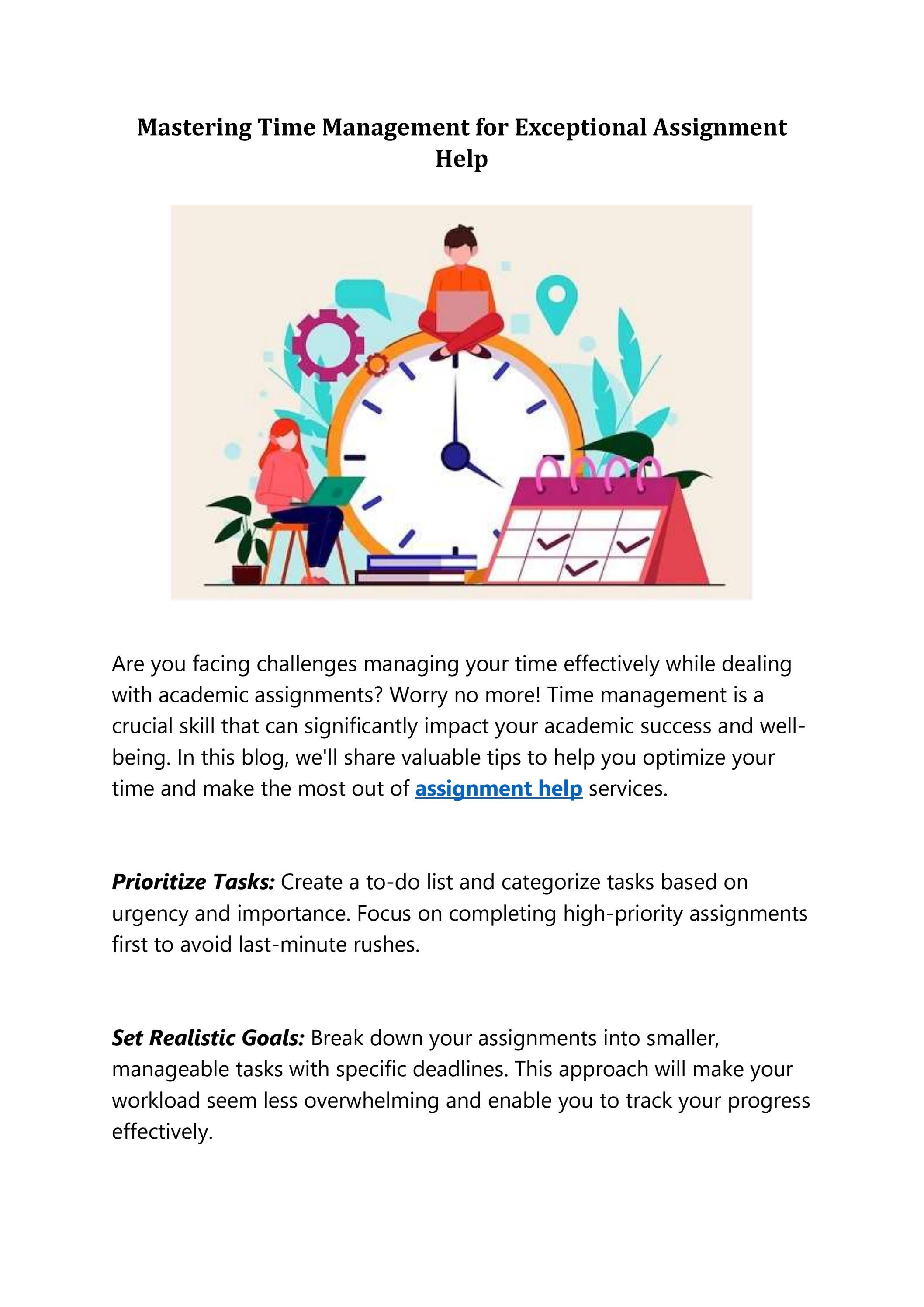 Mastering Time Management for Exceptional Assignment Help by ...