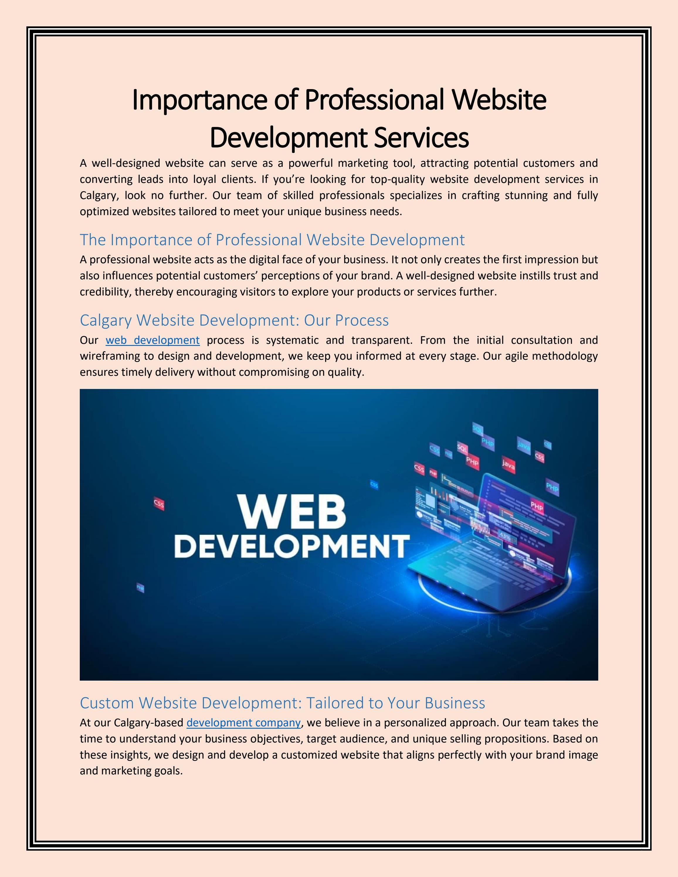 Importance of Professional Website Development Services by ...