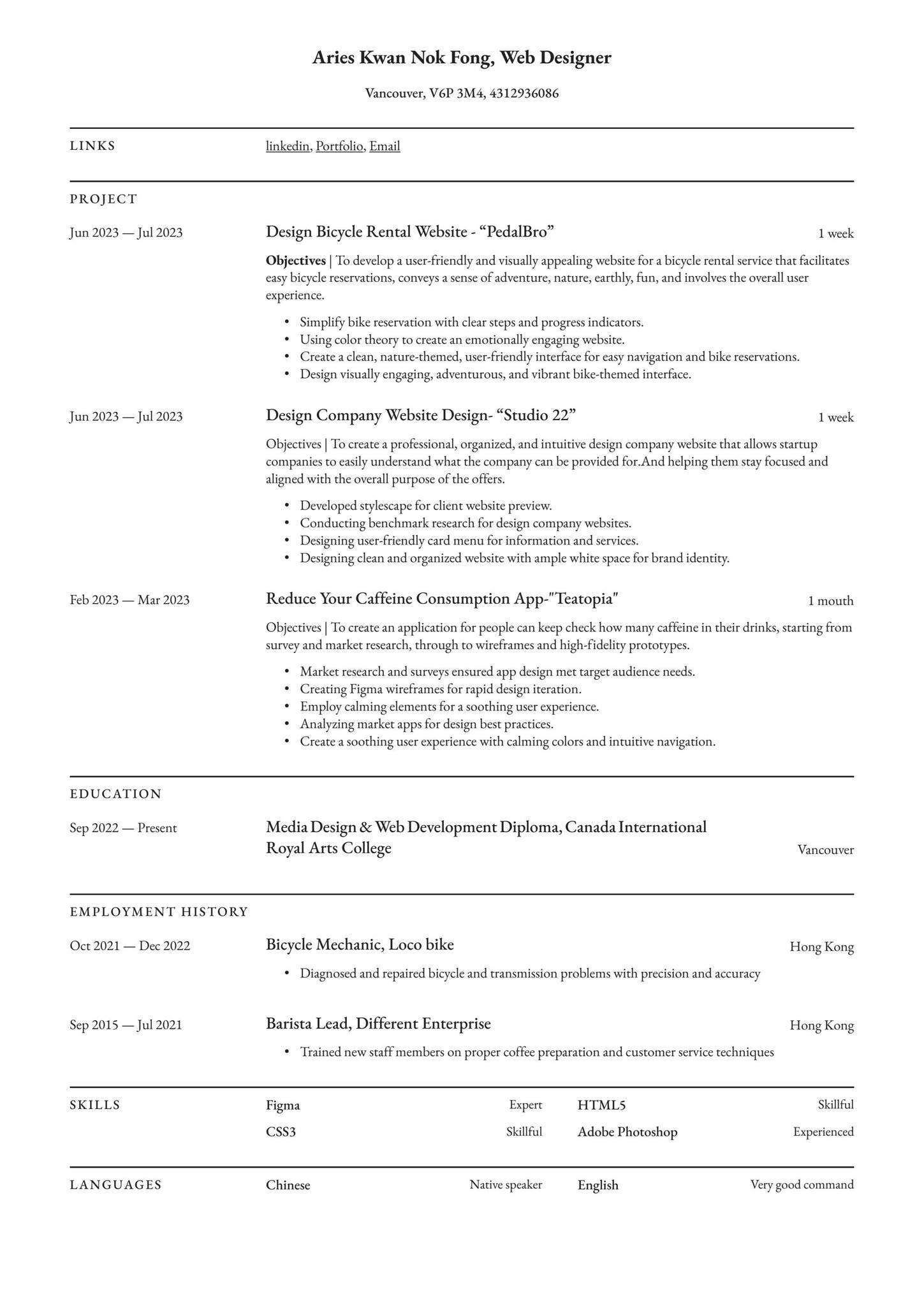 Resume pdf by Aries Fong - Issuu