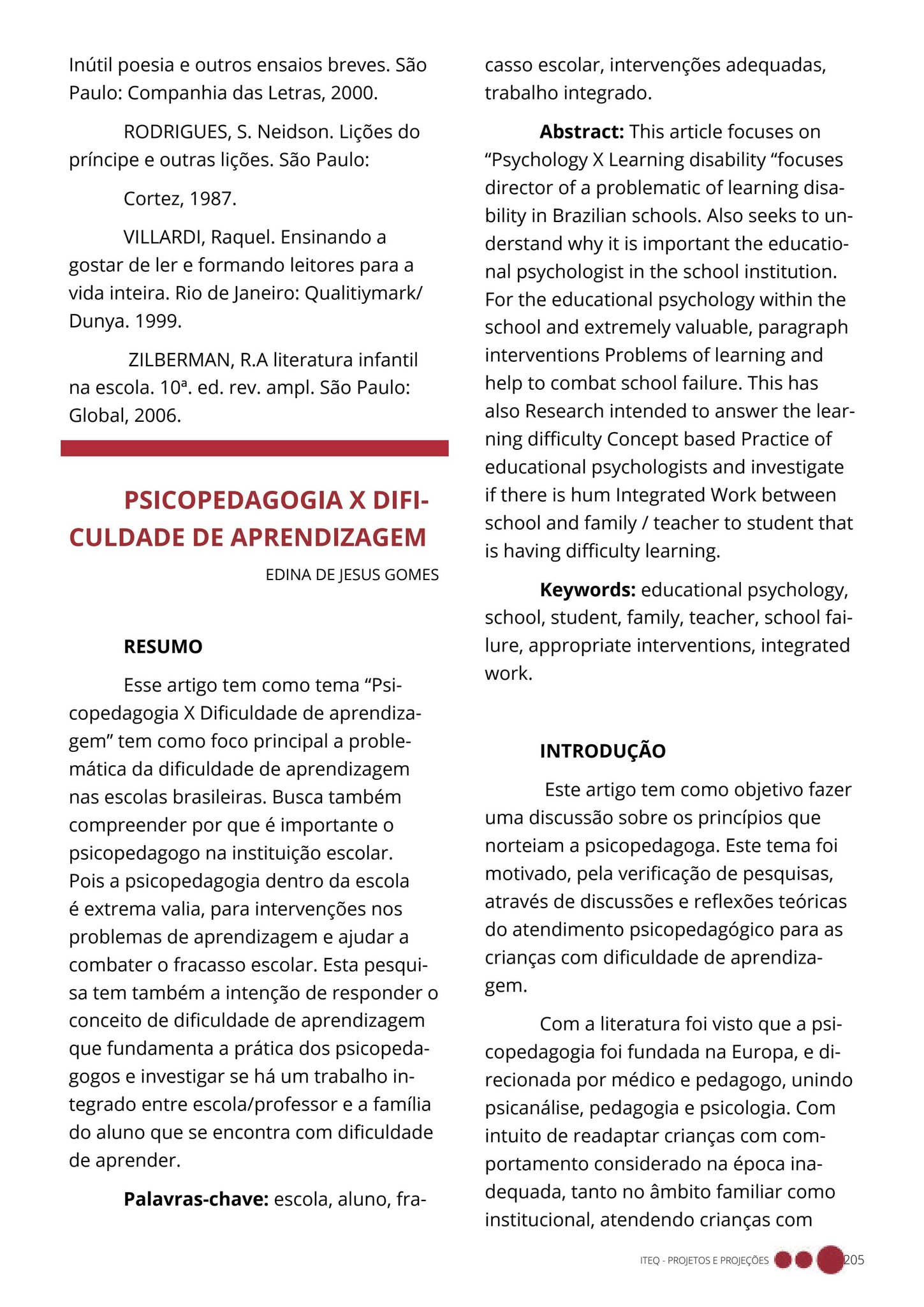 Iteq Educacional Projetos e Projeções v.5. n.3 2022 by ITEQ Educacional ...