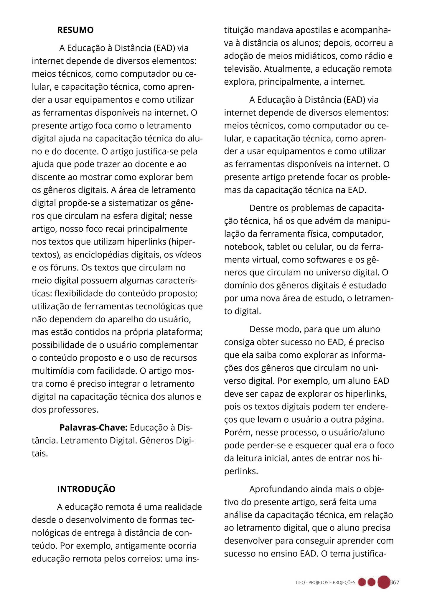 Iteq Educacional Projetos e Projeções v.5. n.3 2022 by ITEQ Educacional ...