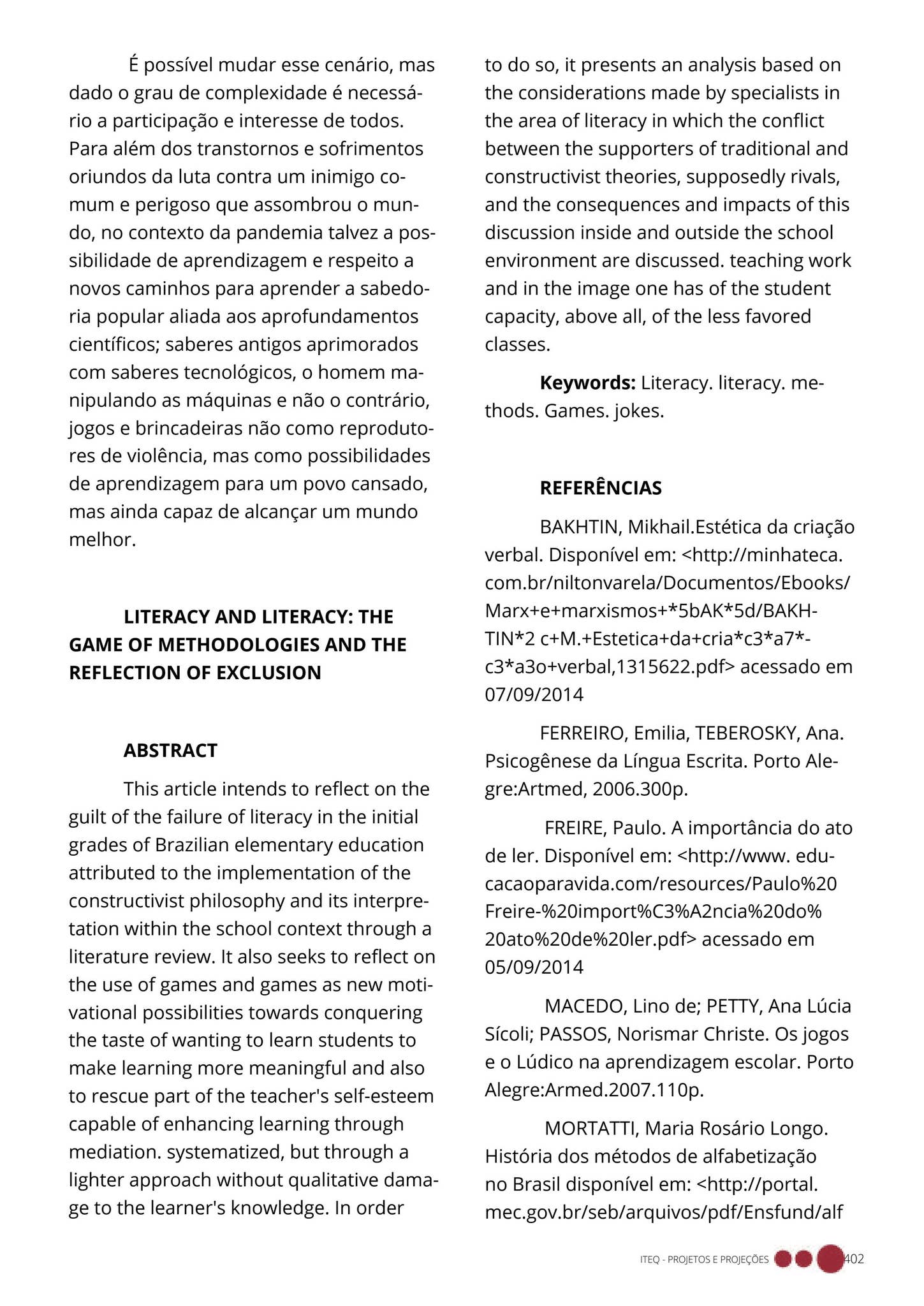 Iteq Educacional Projetos e Projeções v.5. n.3 2022 by ITEQ Educacional ...