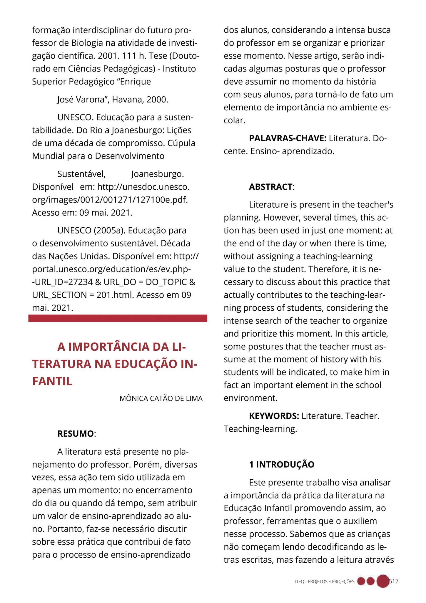 Iteq Educacional Projetos e Projeções v.5. n.6 2022 by ITEQ Educacional ...