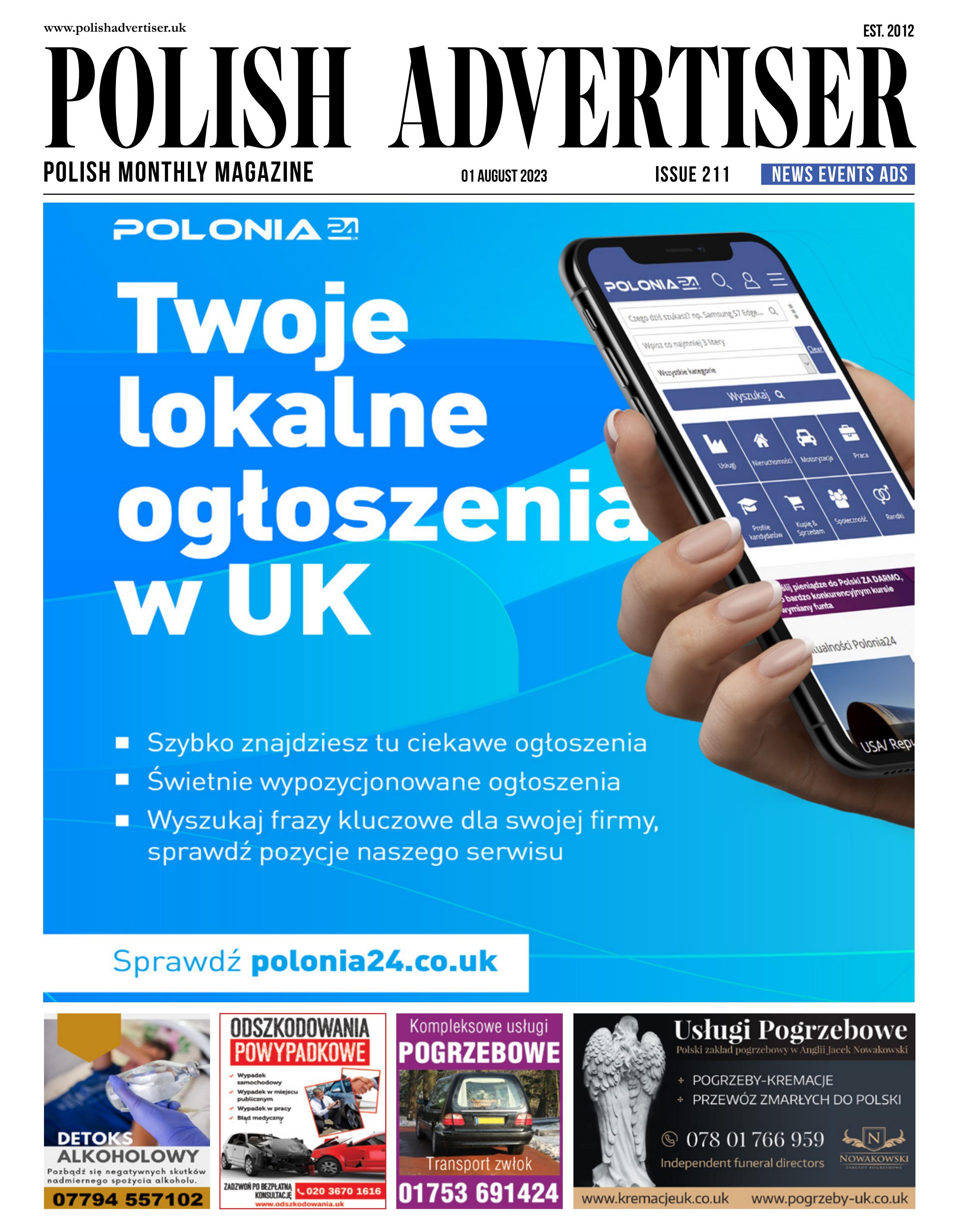 Polish Advertiser Issue (211) 2023.08.05 by Polish Advertiser UK - Issuu