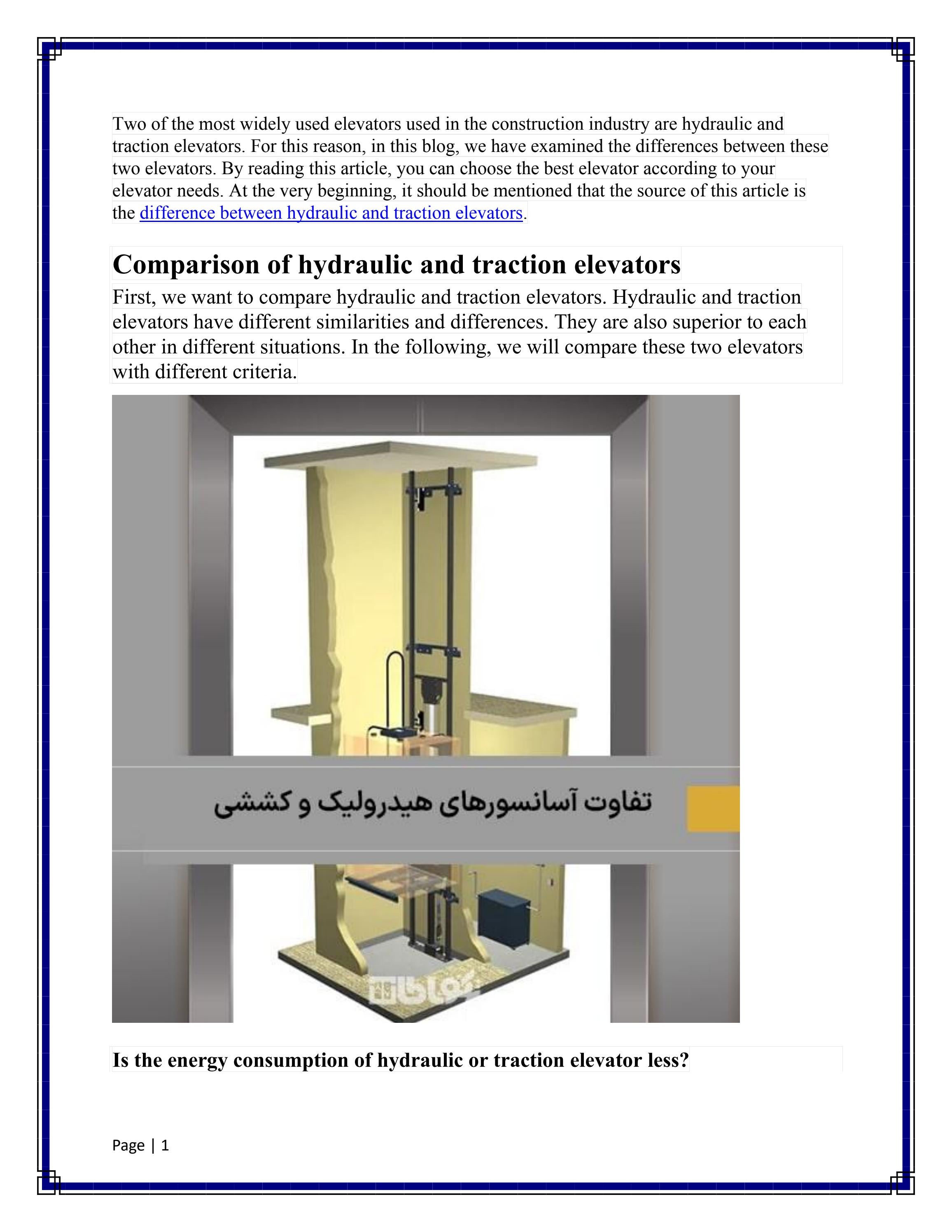 The most important differences between hydraulic and traction elevators by Technonata - Issuu