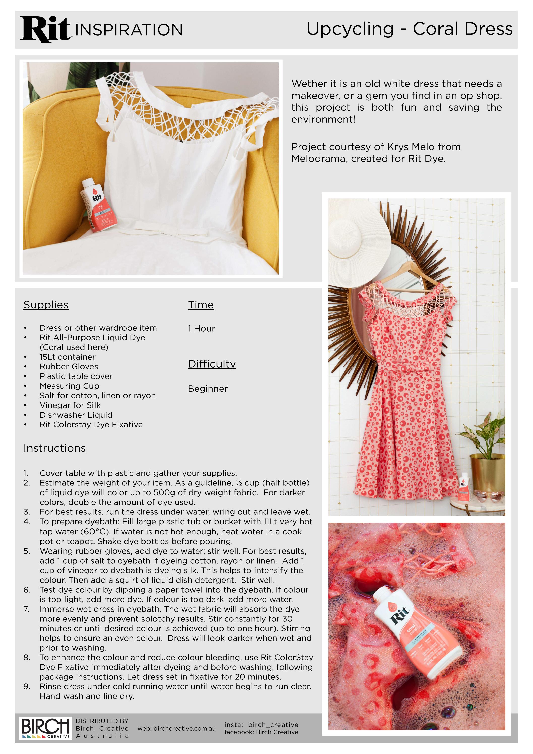 Rit Dye Free Project - Upcycled Dress by Birch Creative - Issuu