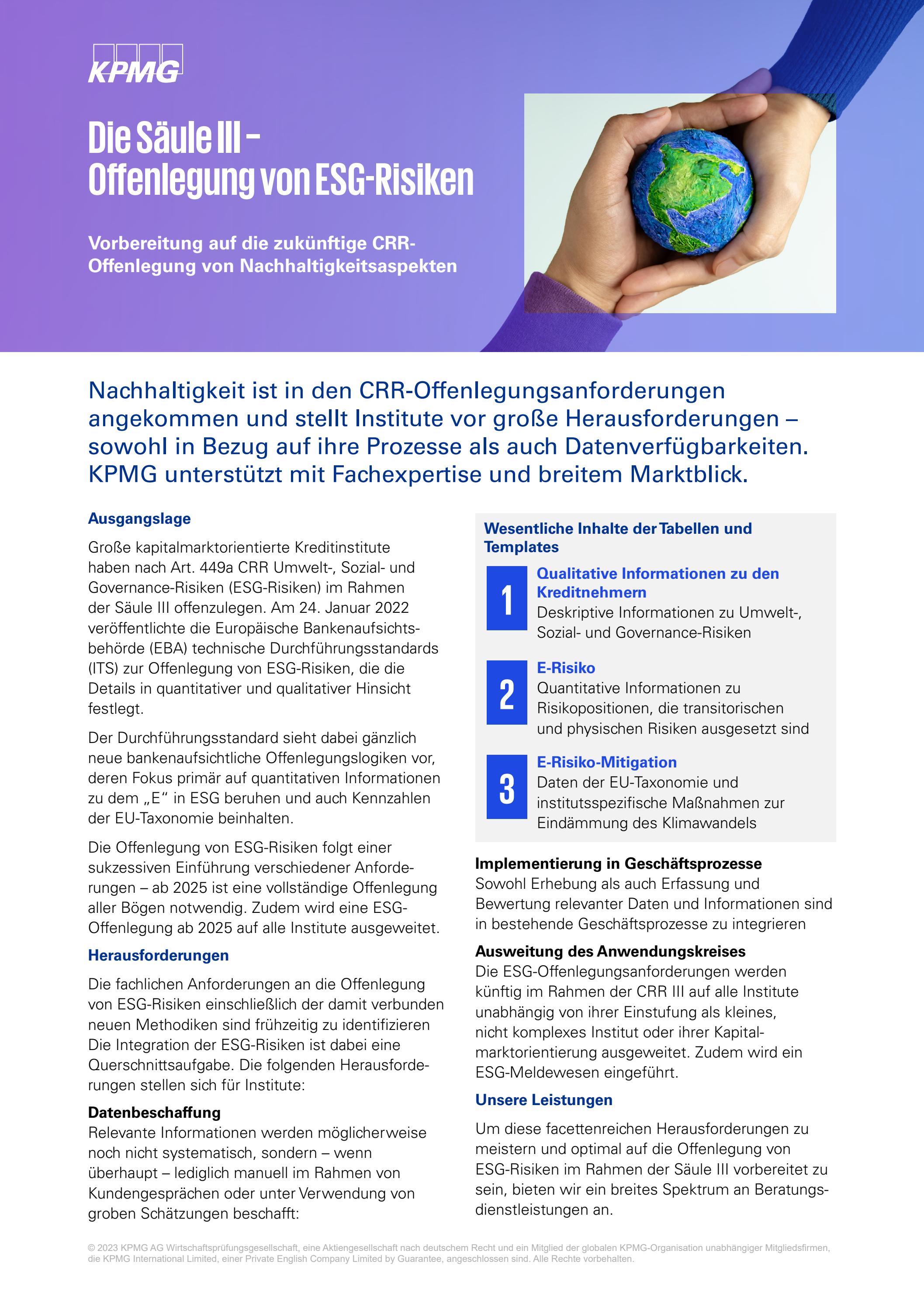 KPMG - Die Säule III - Offenlegung von ESG-Risiken by KPMG AG ...