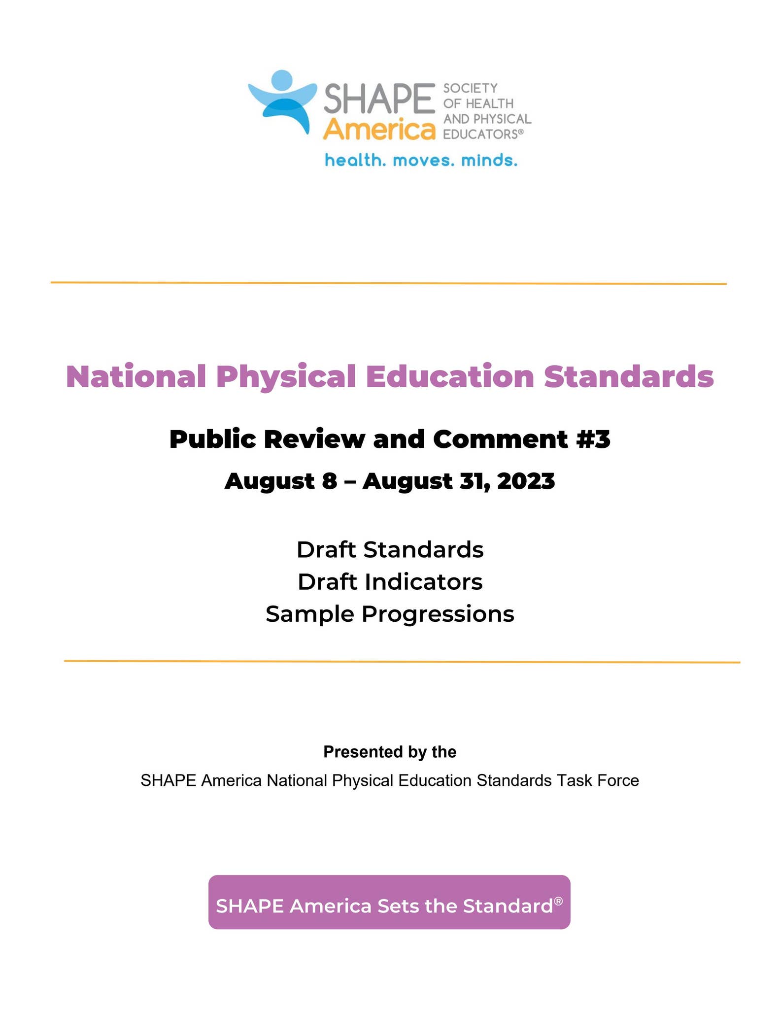 National Physical Education Standards: Public Review and Comment #3 by ...