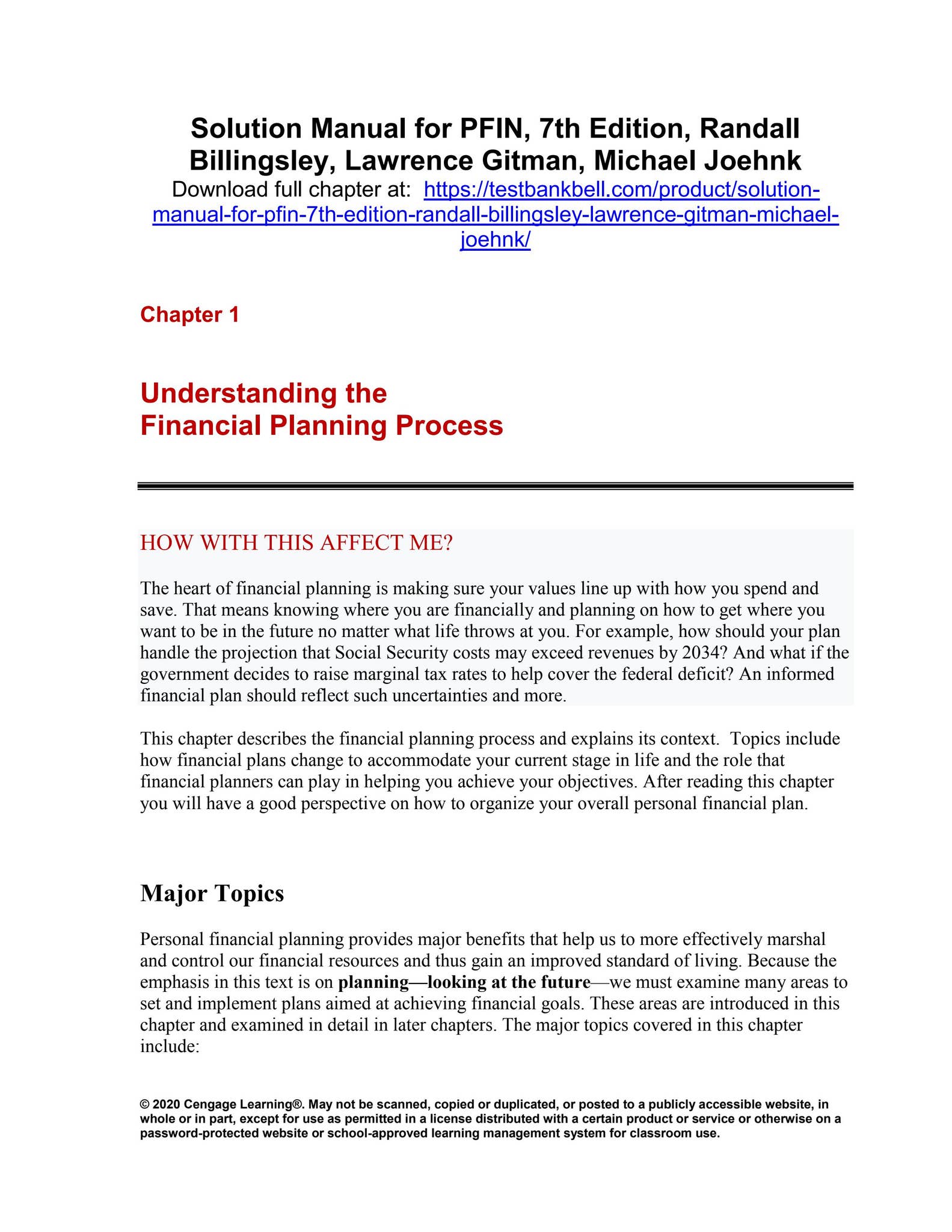 Solution manual for pfin 7th edition randall billingsley lawrence gitman michael joehnk by carl ...