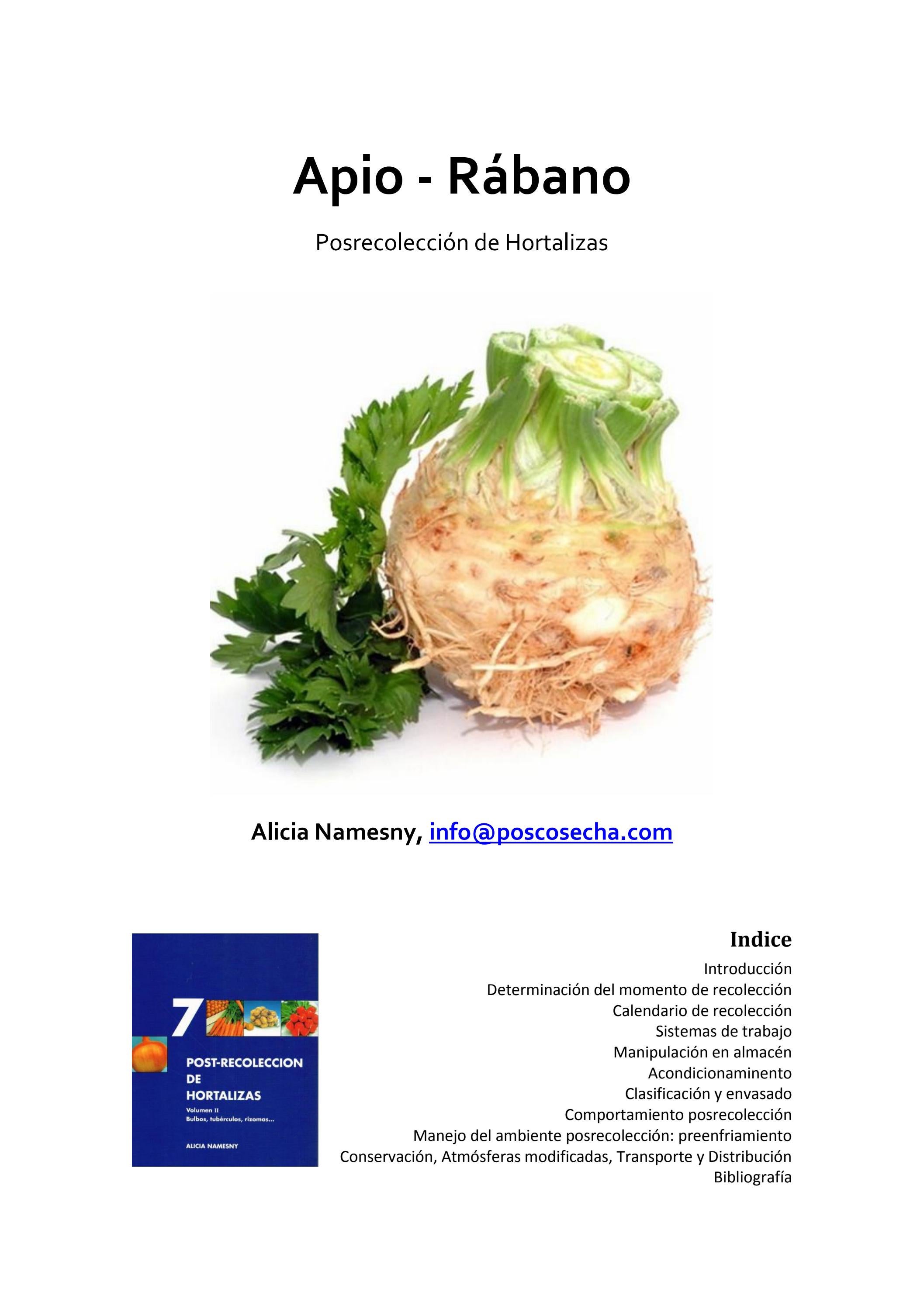 Apio - Rábano. Posrecolección de Hortalizas by Horticultura ...