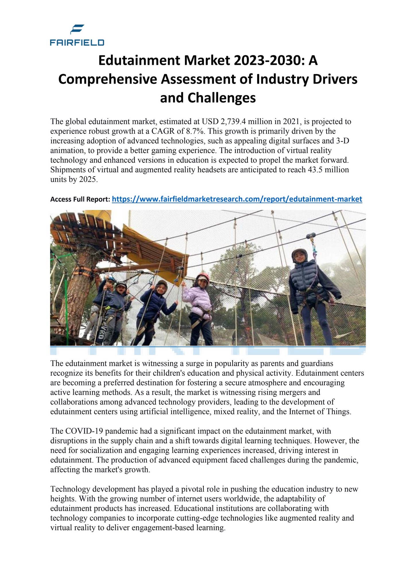 Edutainment Market 2023-2030: A Comprehensive Assessment of Industry ...