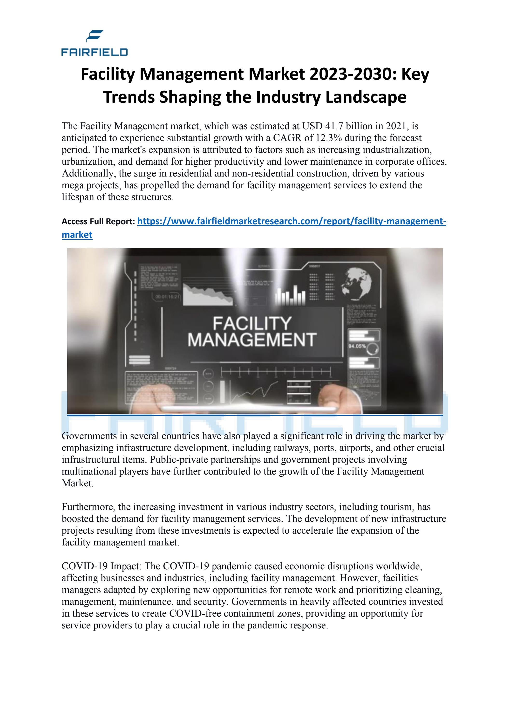 Facility Management Market 2023-2030: Key Trends Shaping the Industry ...