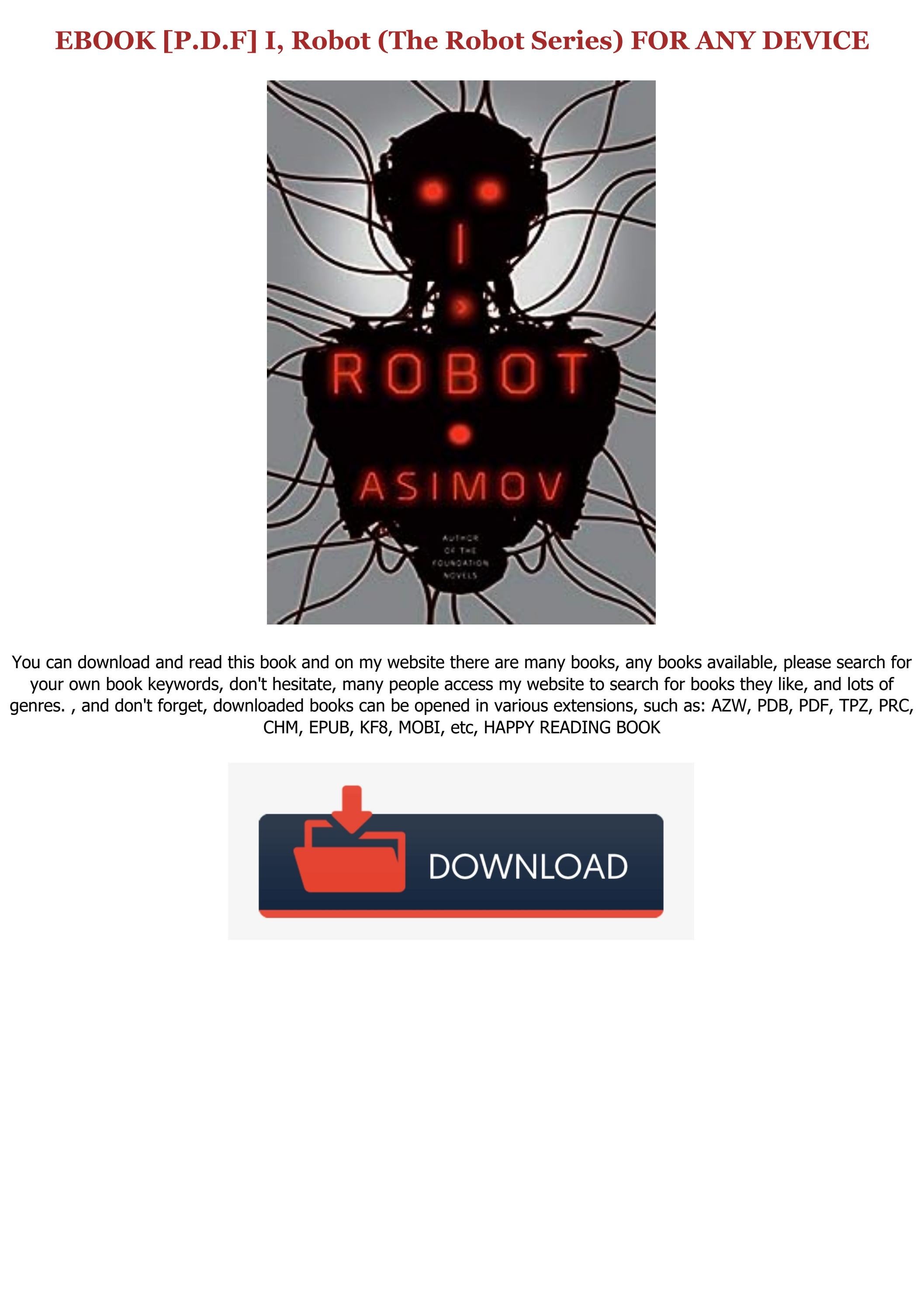 Download [ebook] I, Robot (The Robot Series) Full-Acces by ...